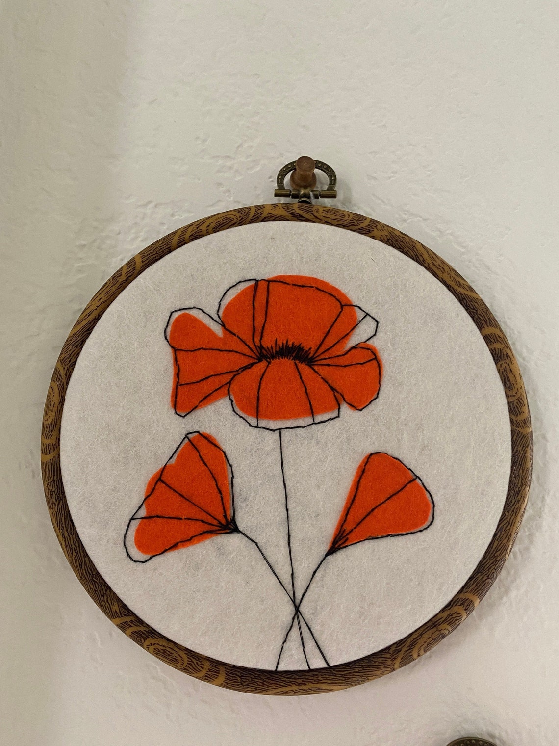 Poppy Embroidery Poppy Embroidery California Poppy Art - Etsy