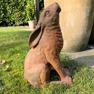 Moon Gazing Hare - Cast Iron Hare - Garden Sculpture - Etsy