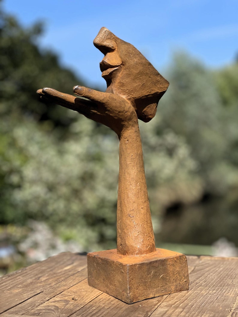 Modern Bust of Hand Kiss - "blow Kiss" - Cast Iron Sculpture - Etsy UK