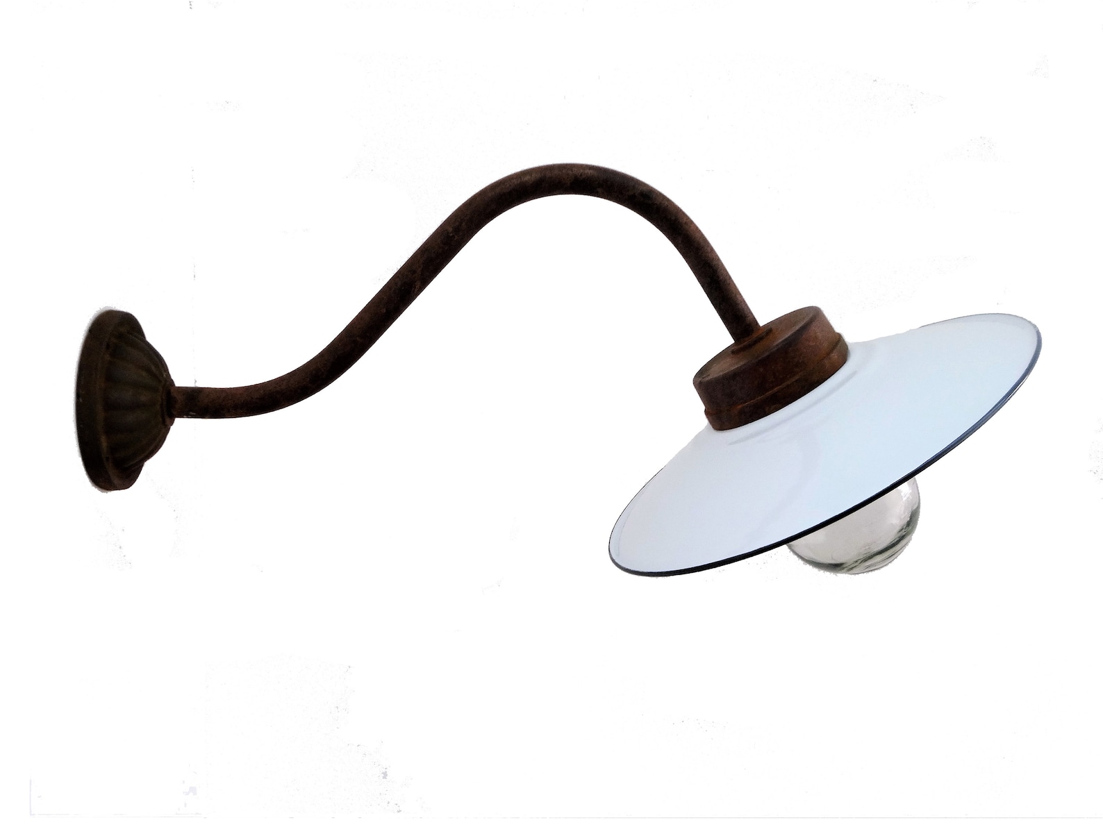 French Barn Light With Enamel Shade | Wall Light| Exterior Light| - Etsy