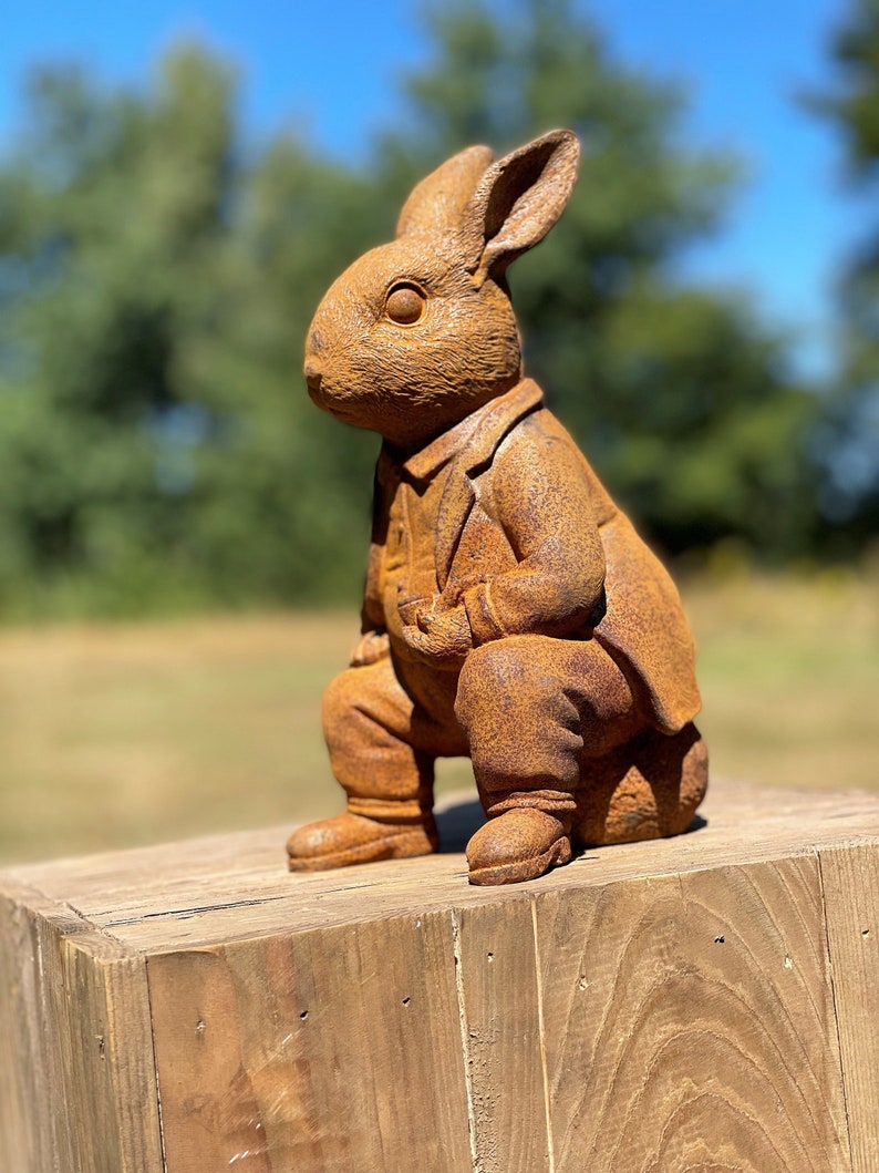Garden Sculpture of a Rabbit With a Pipe | English Garden - Etsy