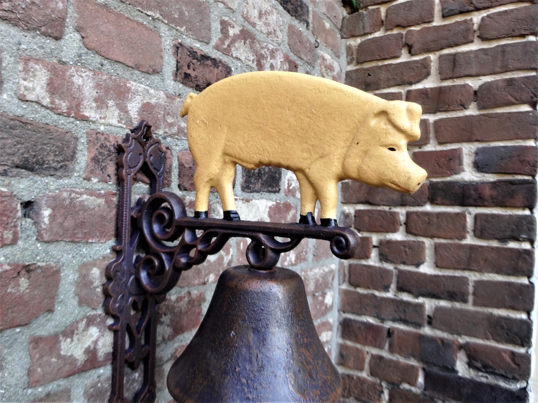 Superb Hand-painted Bell - Pig Themed Wall Mounting Bell - Etsy