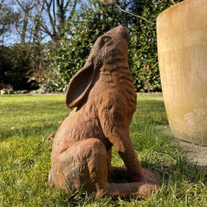 Moon Gazing Hare - Cast Iron Hare - Garden Sculpture - Etsy