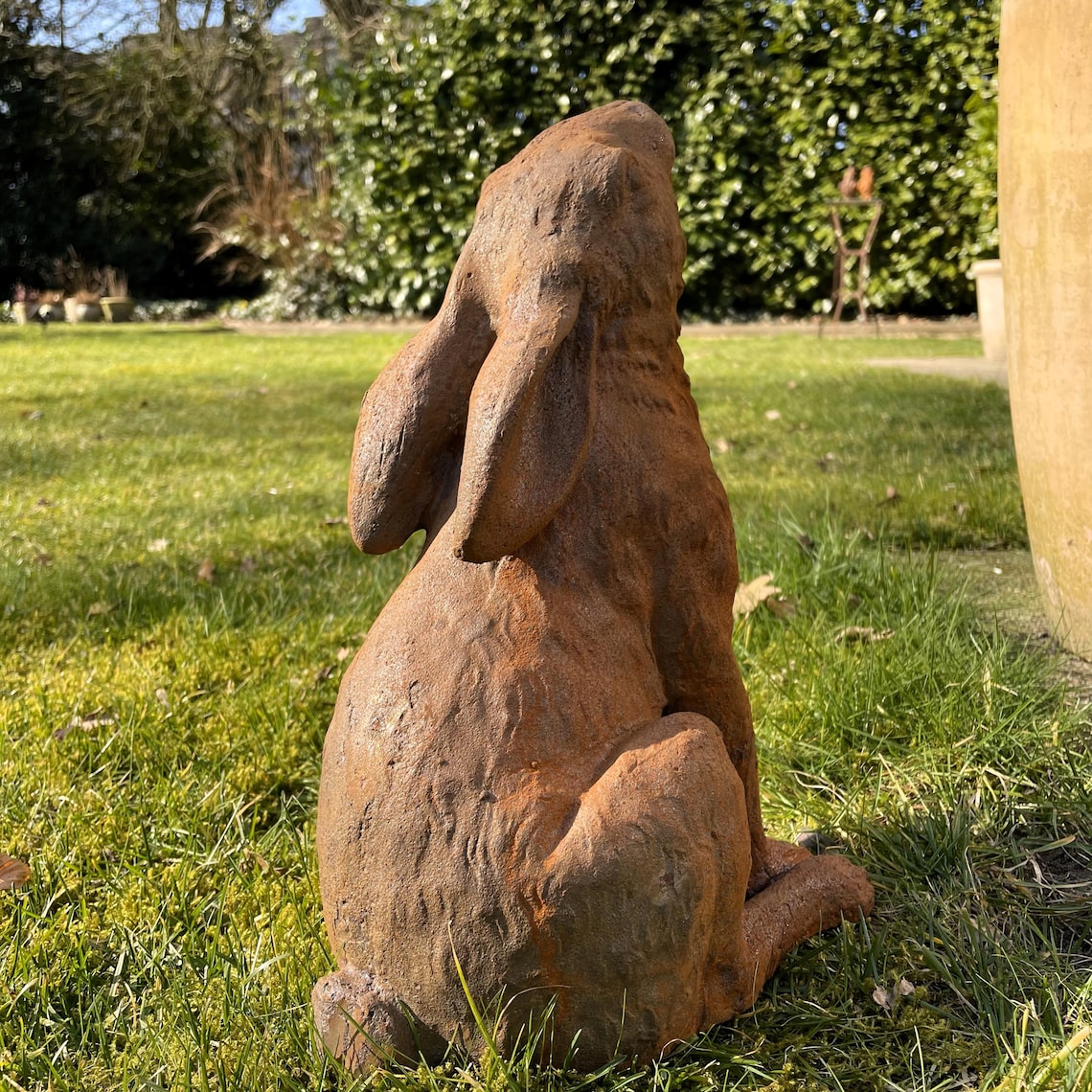 Moon Gazing Hare - Cast Iron Hare - Garden Sculpture - Etsy