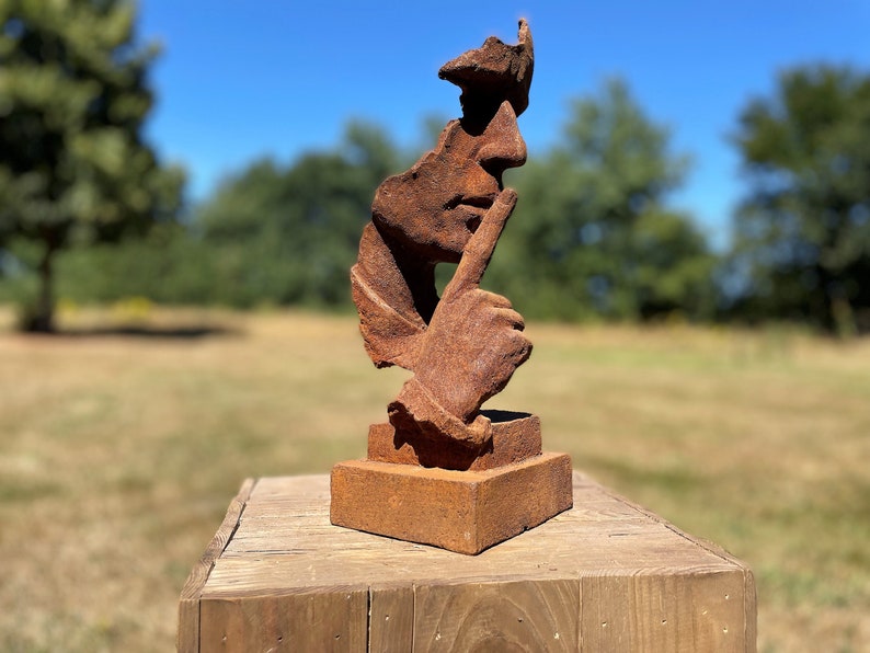 Modern Bust - "silence" - Cast Iron Sculpture - Etsy