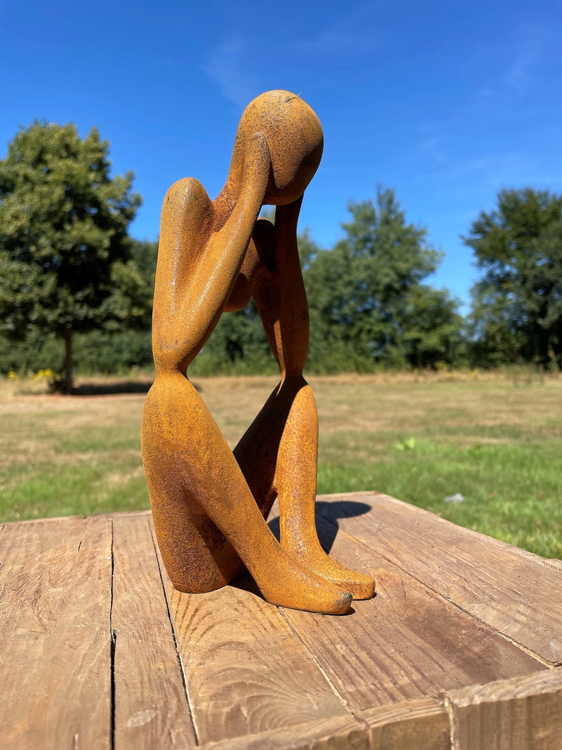 Abstract Garden Statue relax 2 Cast Iron Statue - Etsy