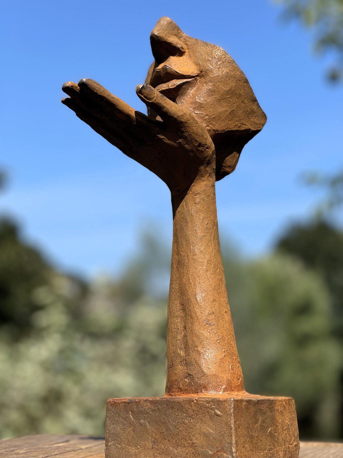 Modern Bust of Hand Kiss - "blow Kiss" - Cast Iron Sculpture - Etsy UK