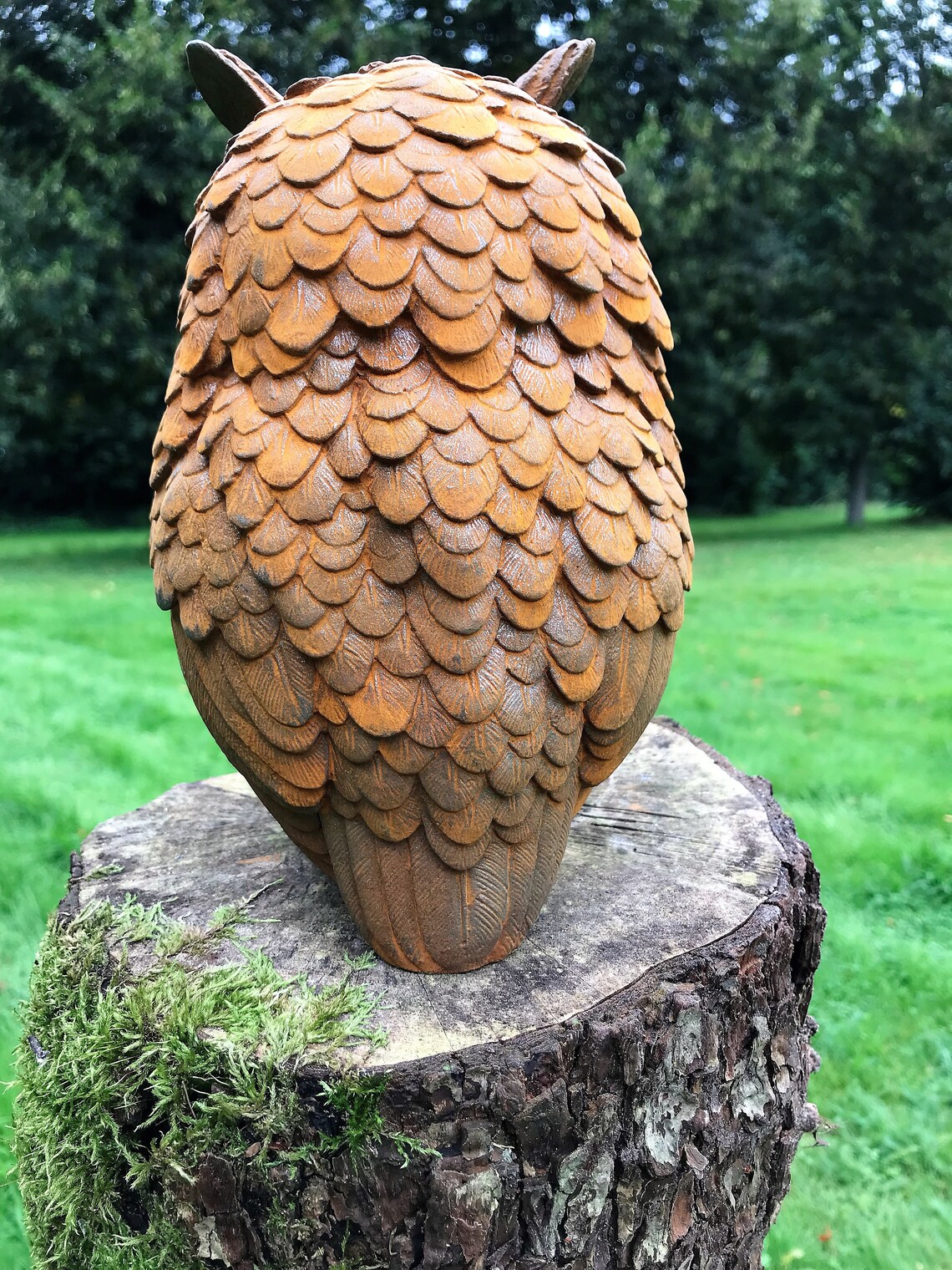 Beautiful Cast Iron Owl Garden Statue Oehoe | Etsy