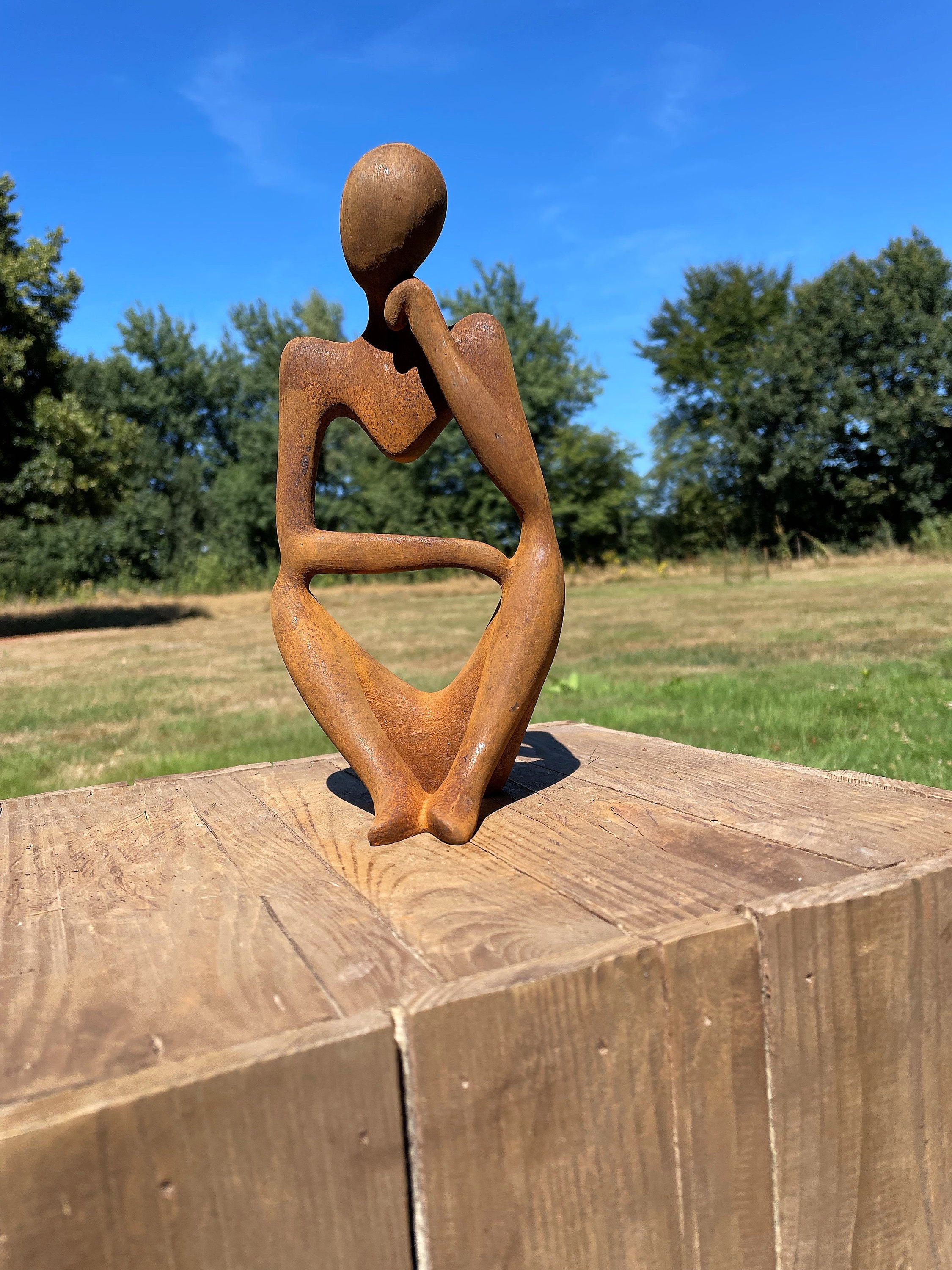 Abstract Garden Statue "relax 1" | Cast Iron Statue |. - Etsy