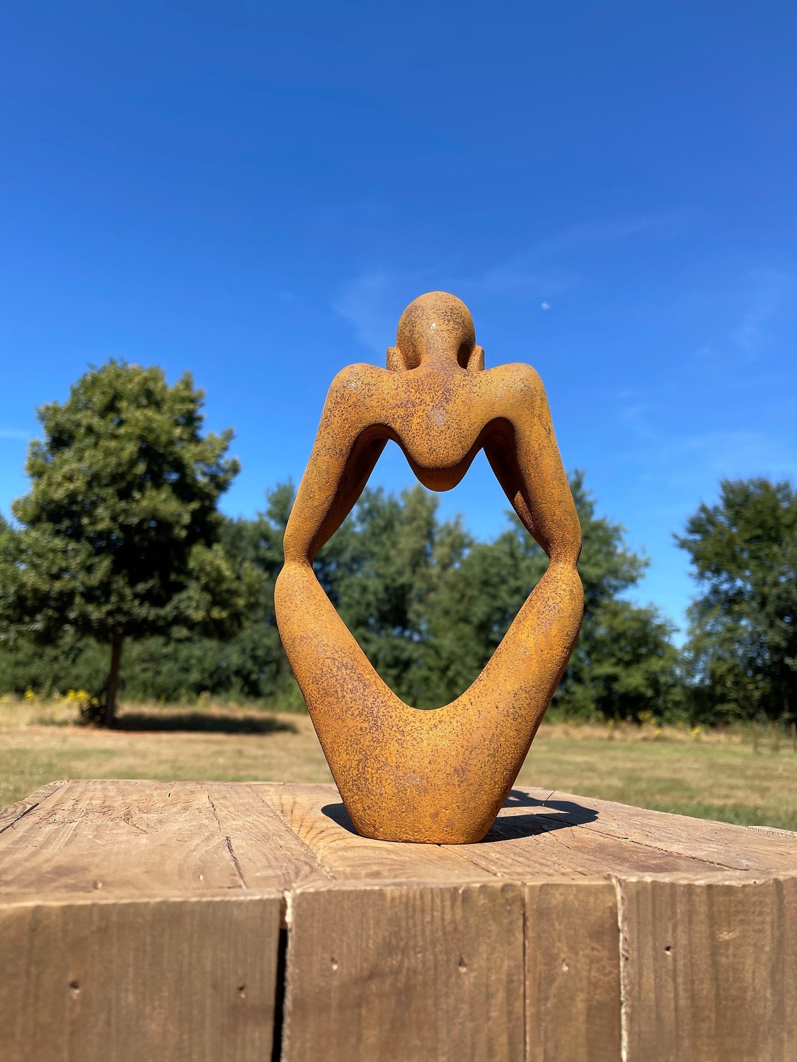 Abstract Garden Statue relax 2 Cast Iron Statue - Etsy