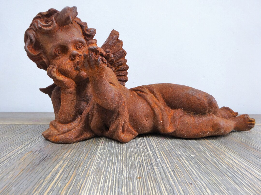 Cast Iron Garden Sculpture | Garden Angel | - Etsy