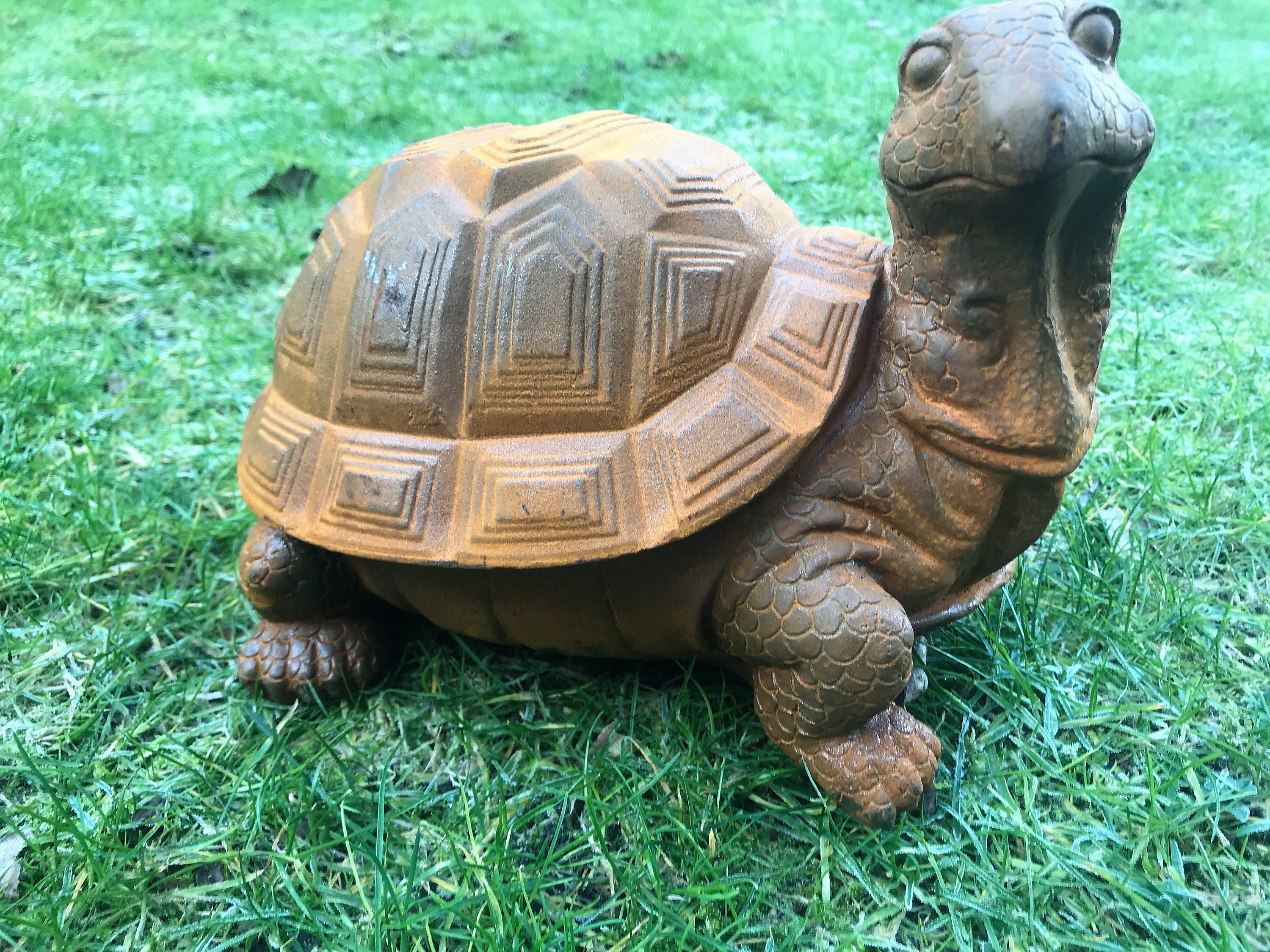 Wonderful Cast Iron Turtle Garden Statue - Etsy