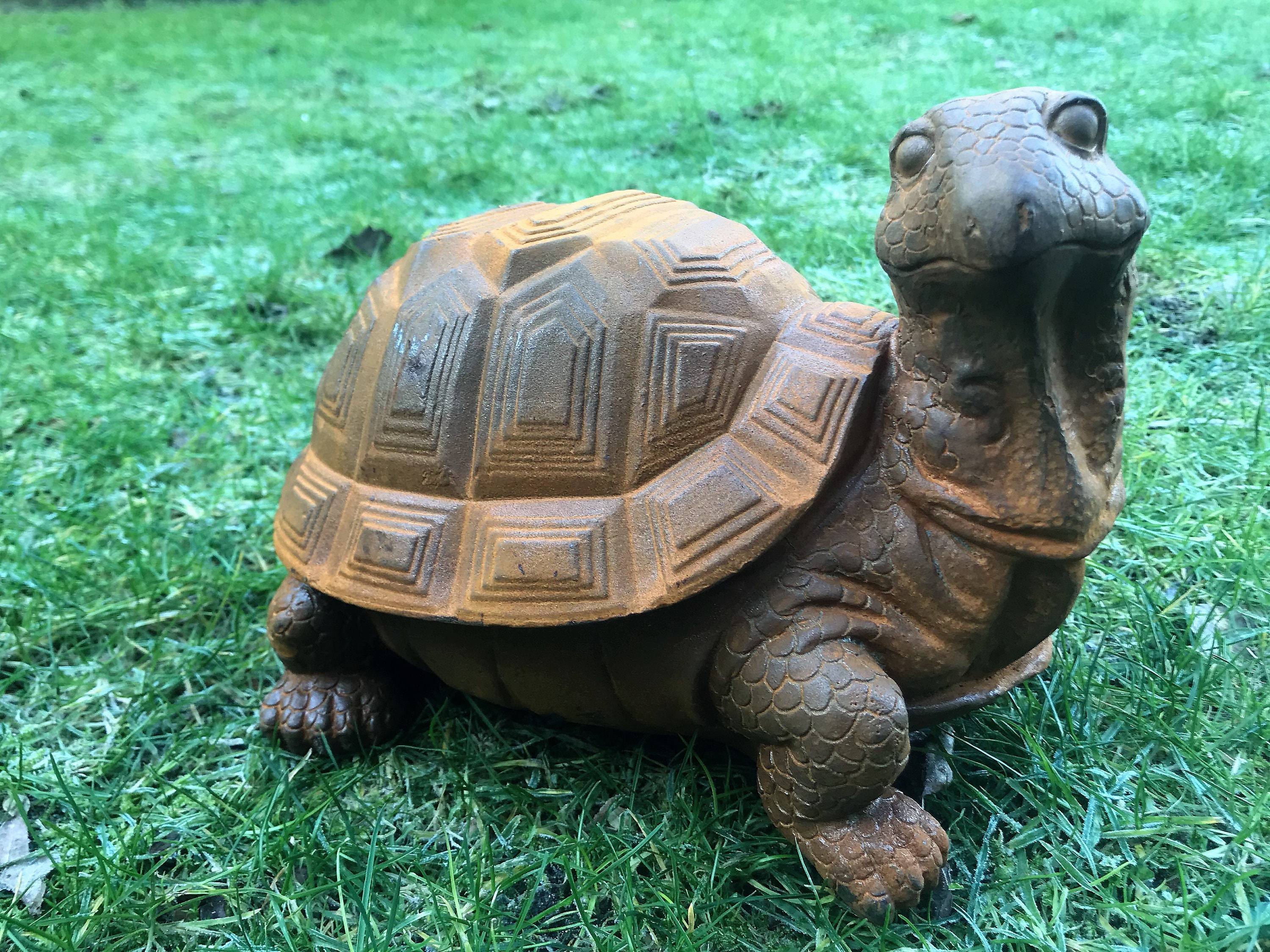 Wonderful Cast Iron Turtle Garden Statue - Etsy