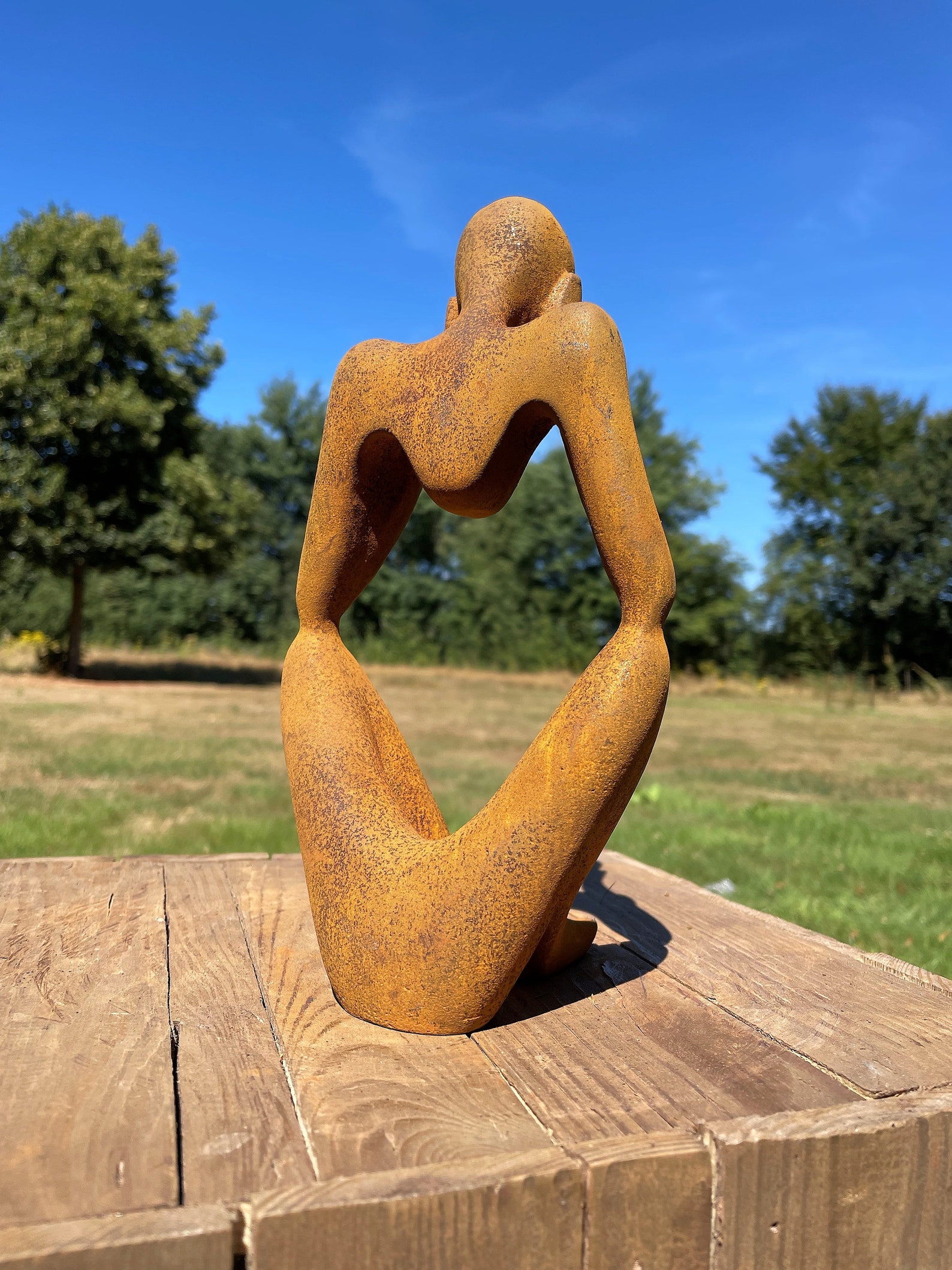 Abstract Garden Statue relax 2 Cast Iron Statue - Etsy