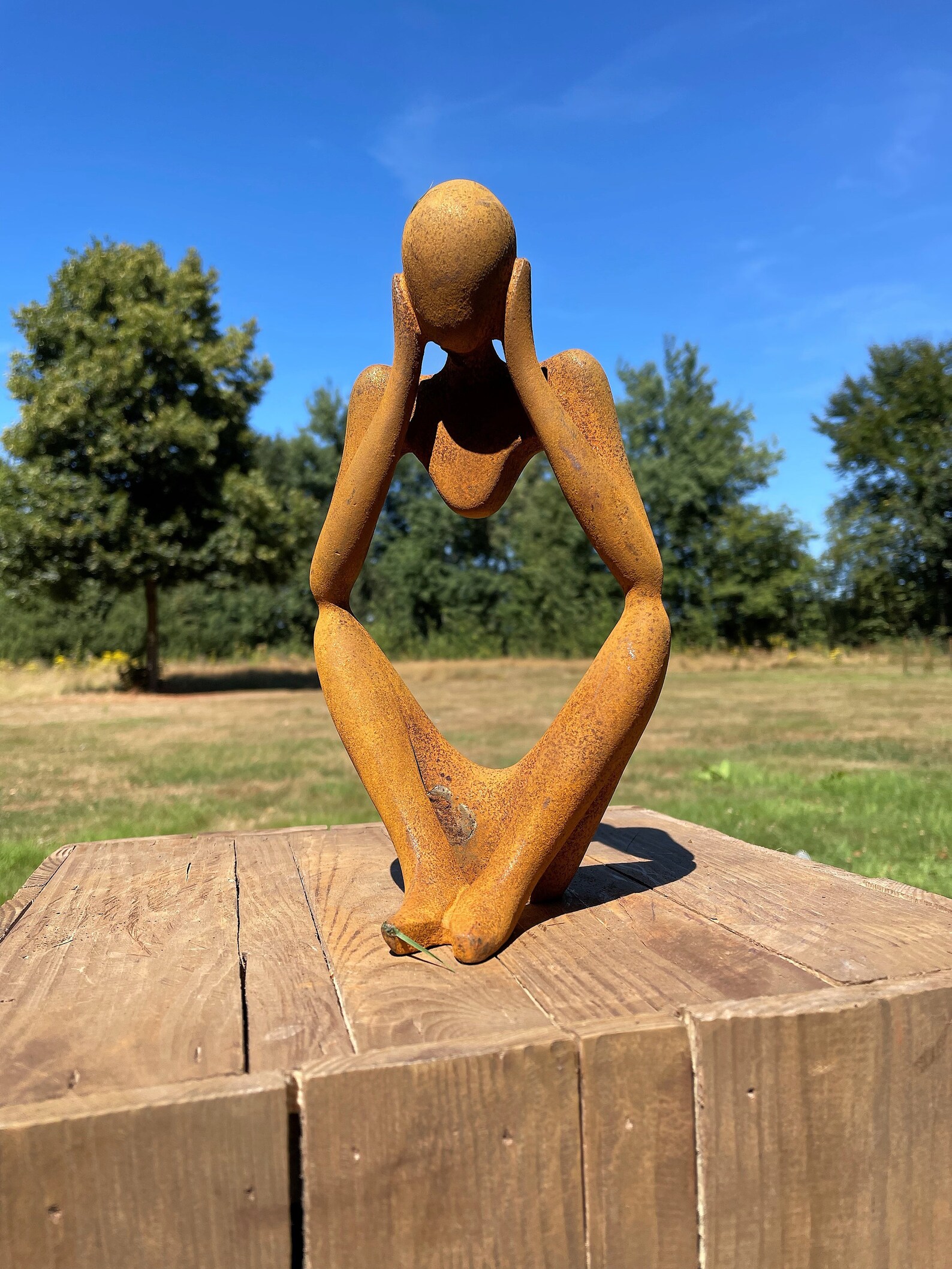 Abstract Garden Statue "relax 2" | Cast Iron Statue |. - Etsy