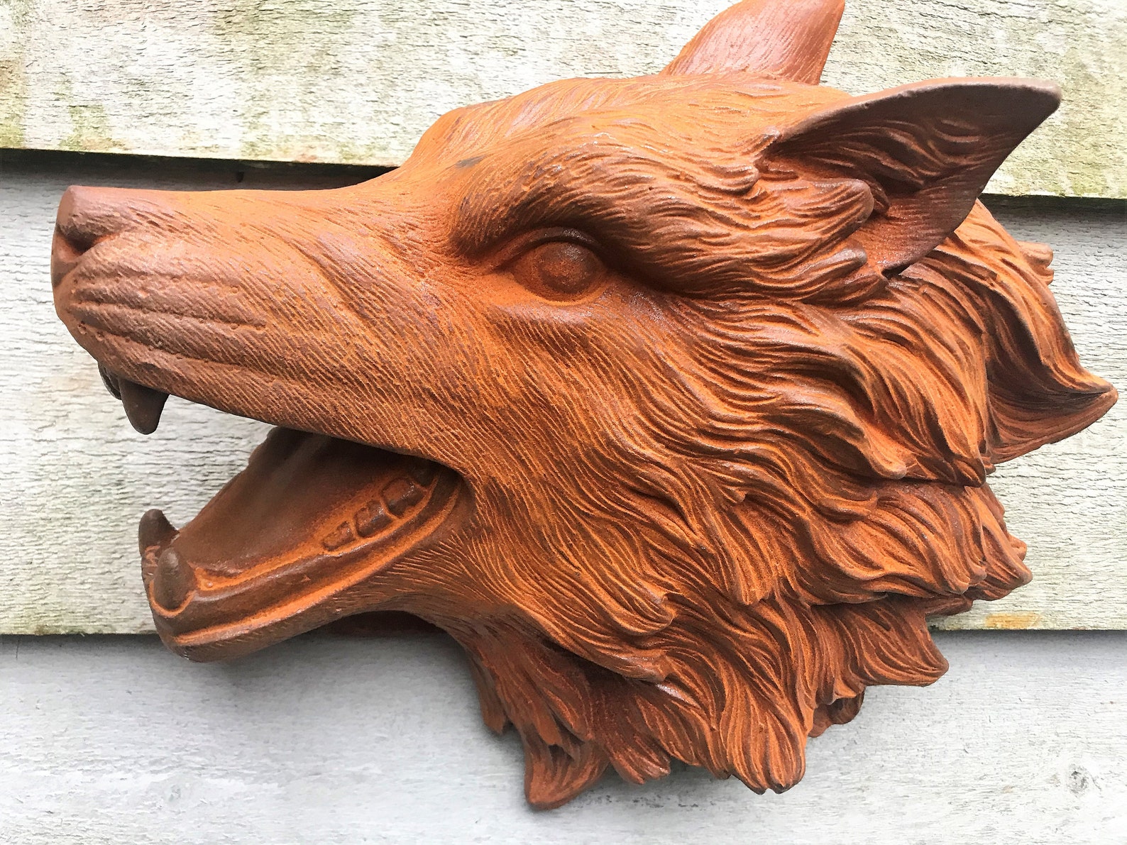 Wall Mount Wolf Head - Wolf Head - Cast Iron Wolf - Etsy