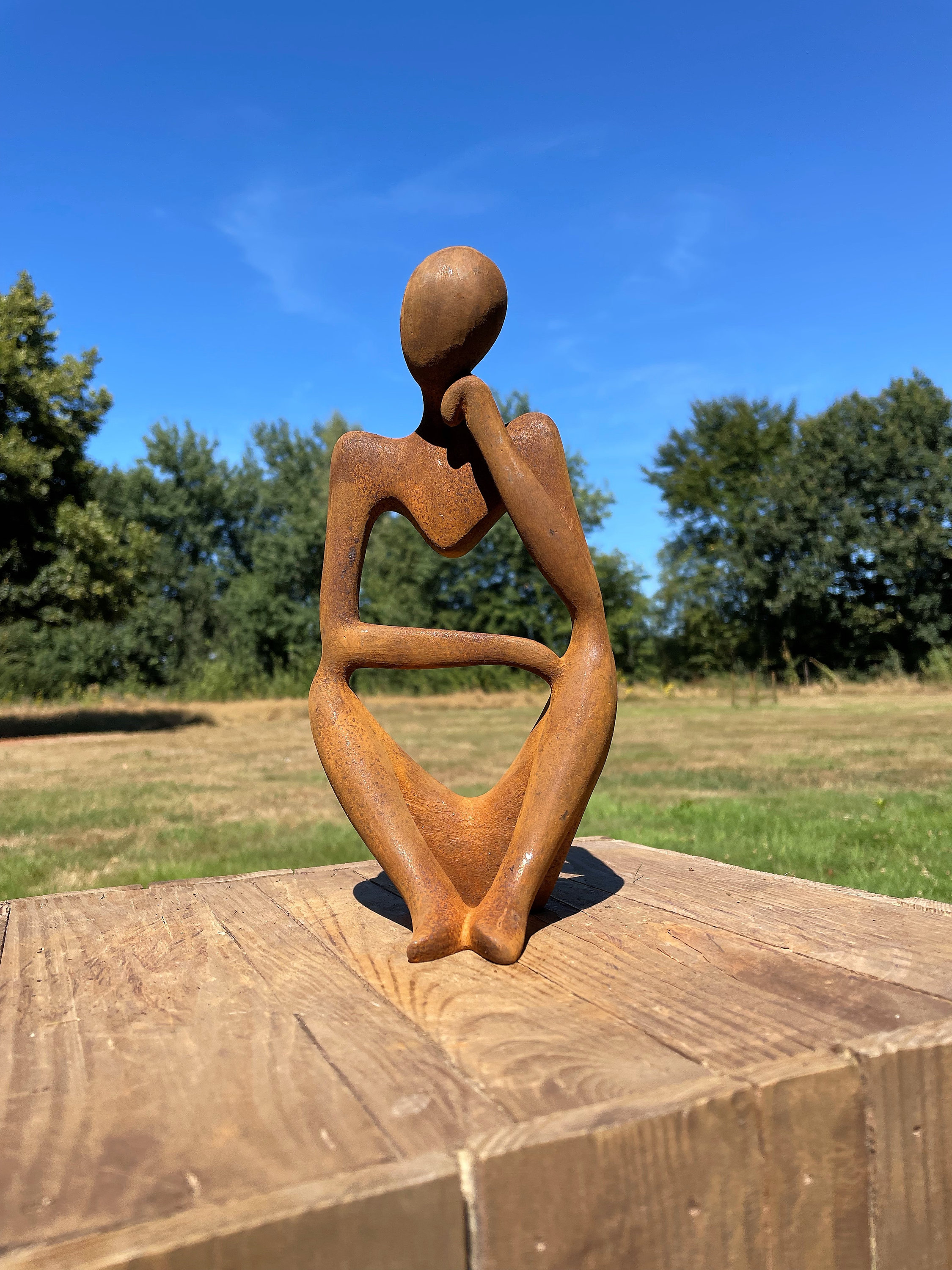 Abstract Garden Statue relax 1 Cast Iron Statue - Etsy