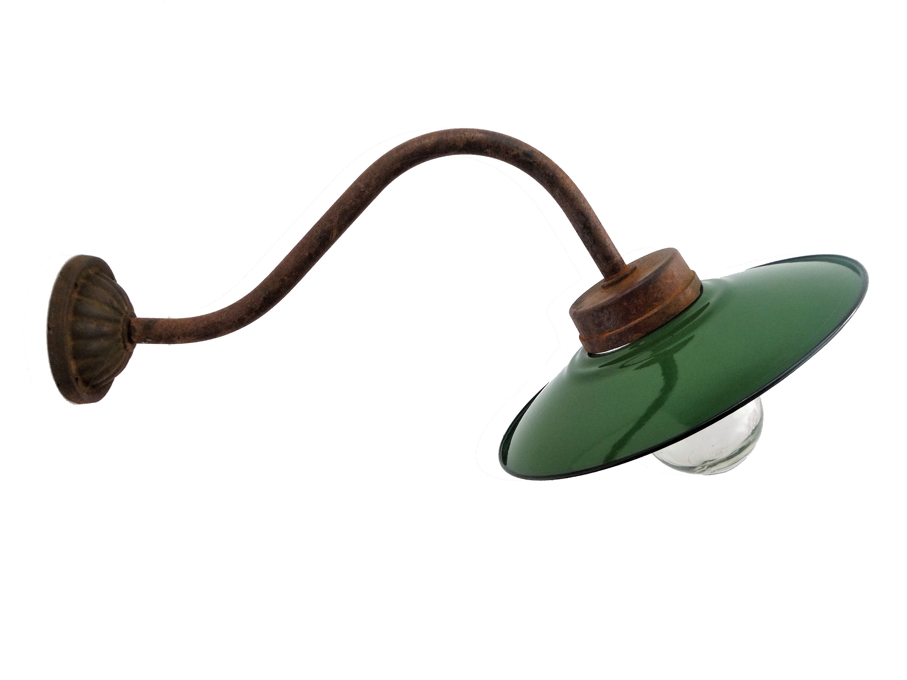 French Barn Light With Enamel Shade | Wall Light| Exterior Light| - Etsy