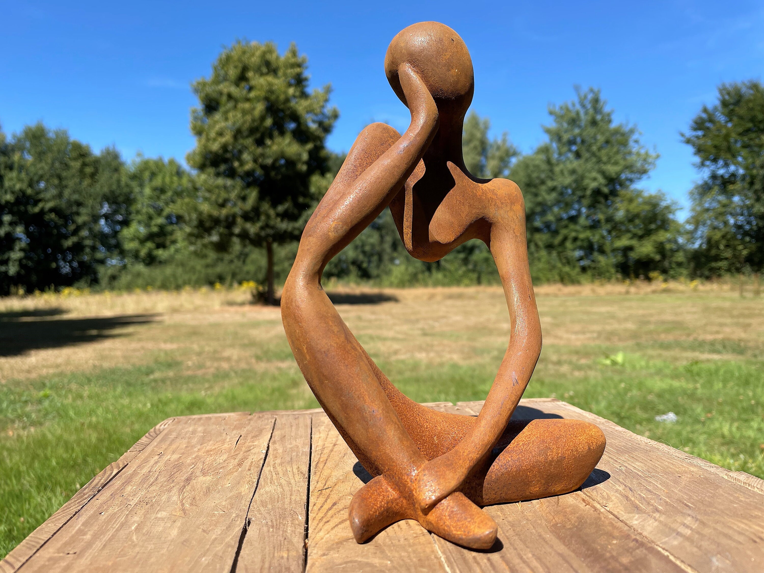 Abstract Garden Statue relax 3 Cast Iron Statue - Etsy