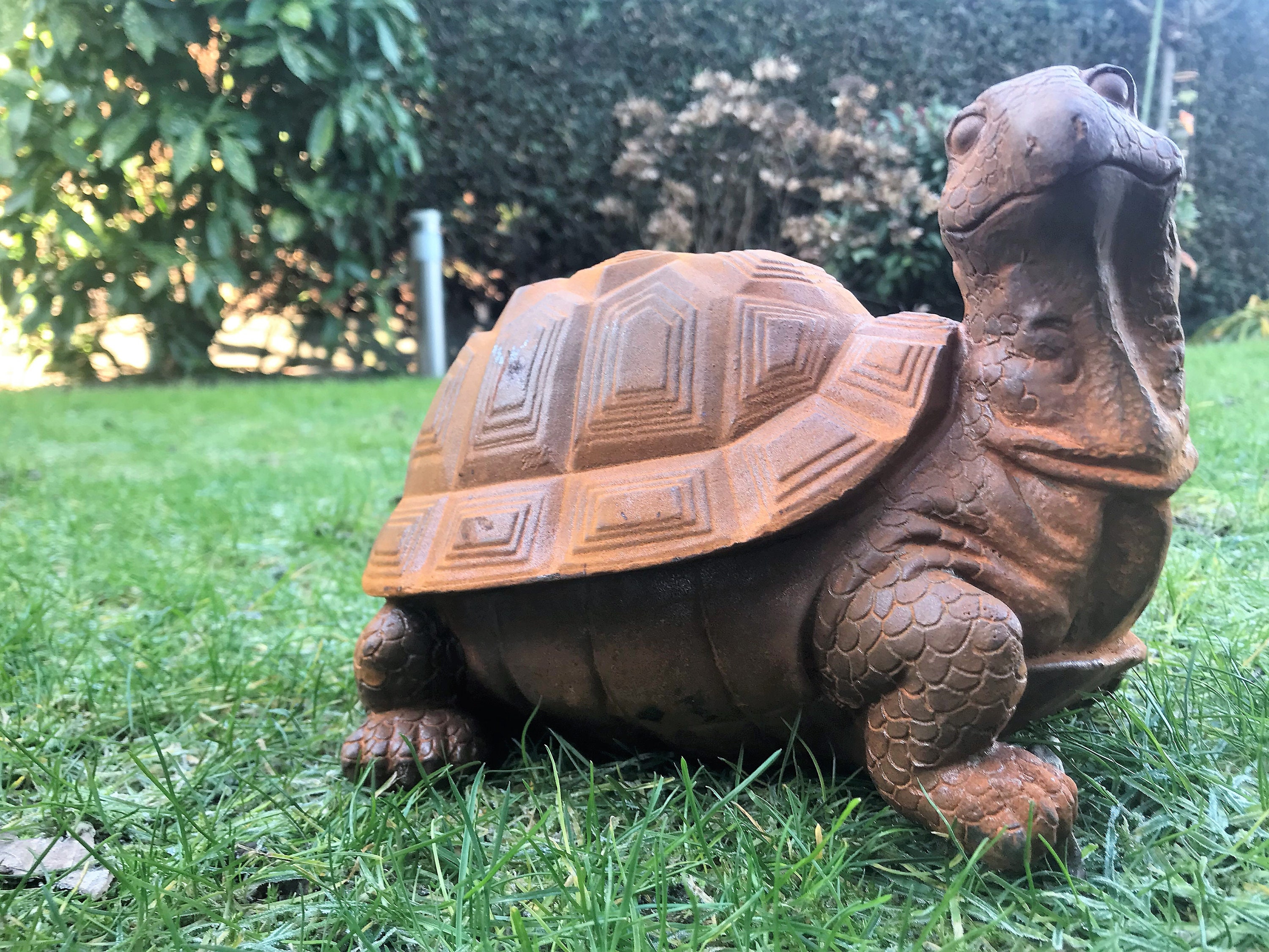 Wonderful Cast Iron Turtle Garden Statue - Etsy