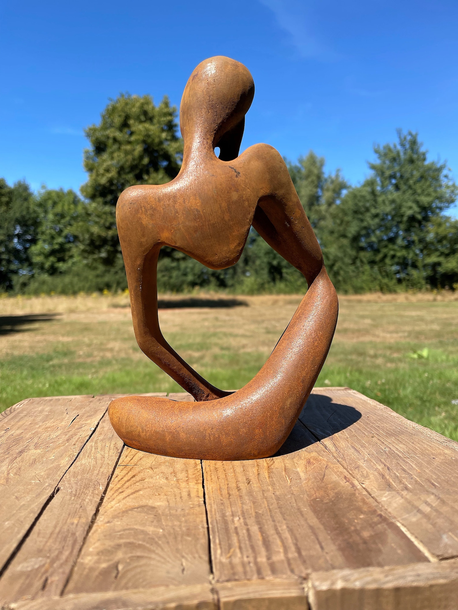 Abstract Garden Statue relax 3 Cast Iron Statue - Etsy