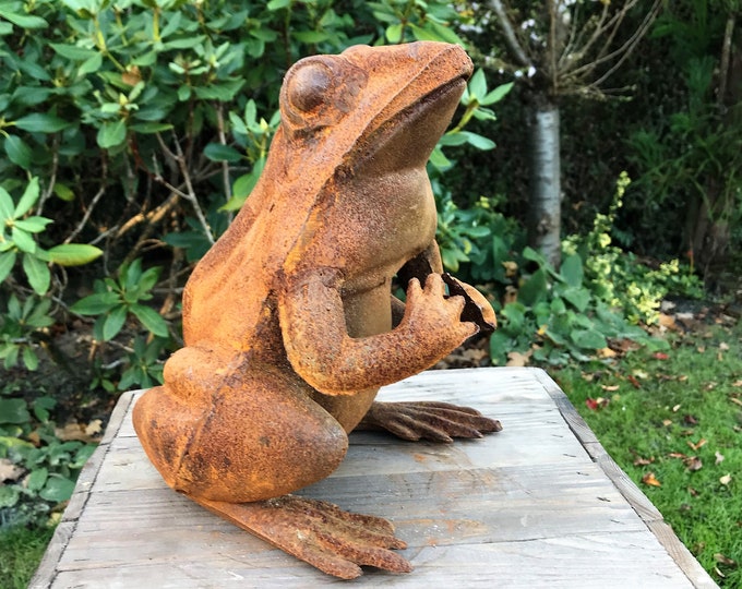 Cast Iron Frog | Garden Statue - Etsy