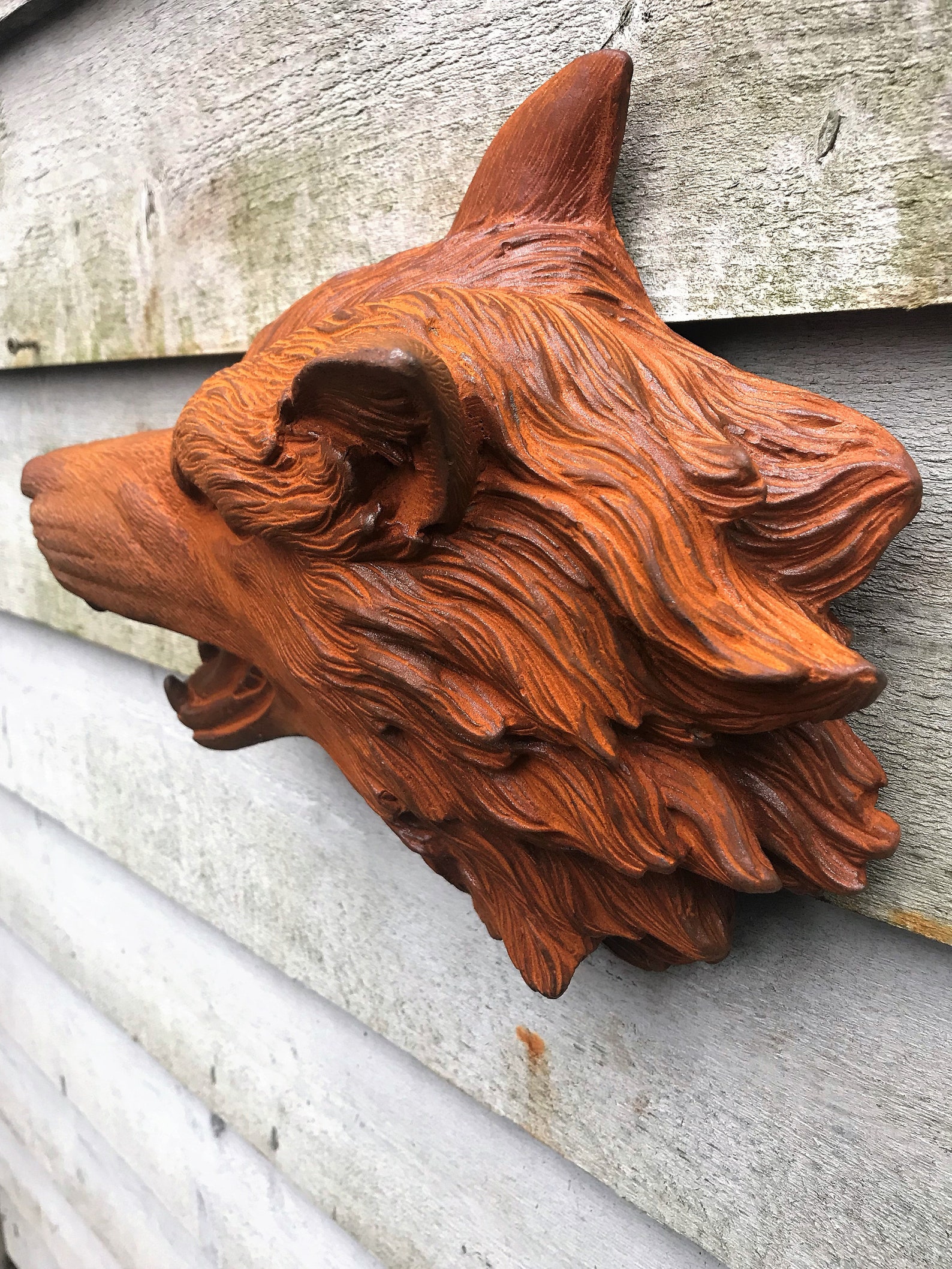 Wall Mount Wolf Head - Wolf Head - Cast Iron Wolf - Etsy