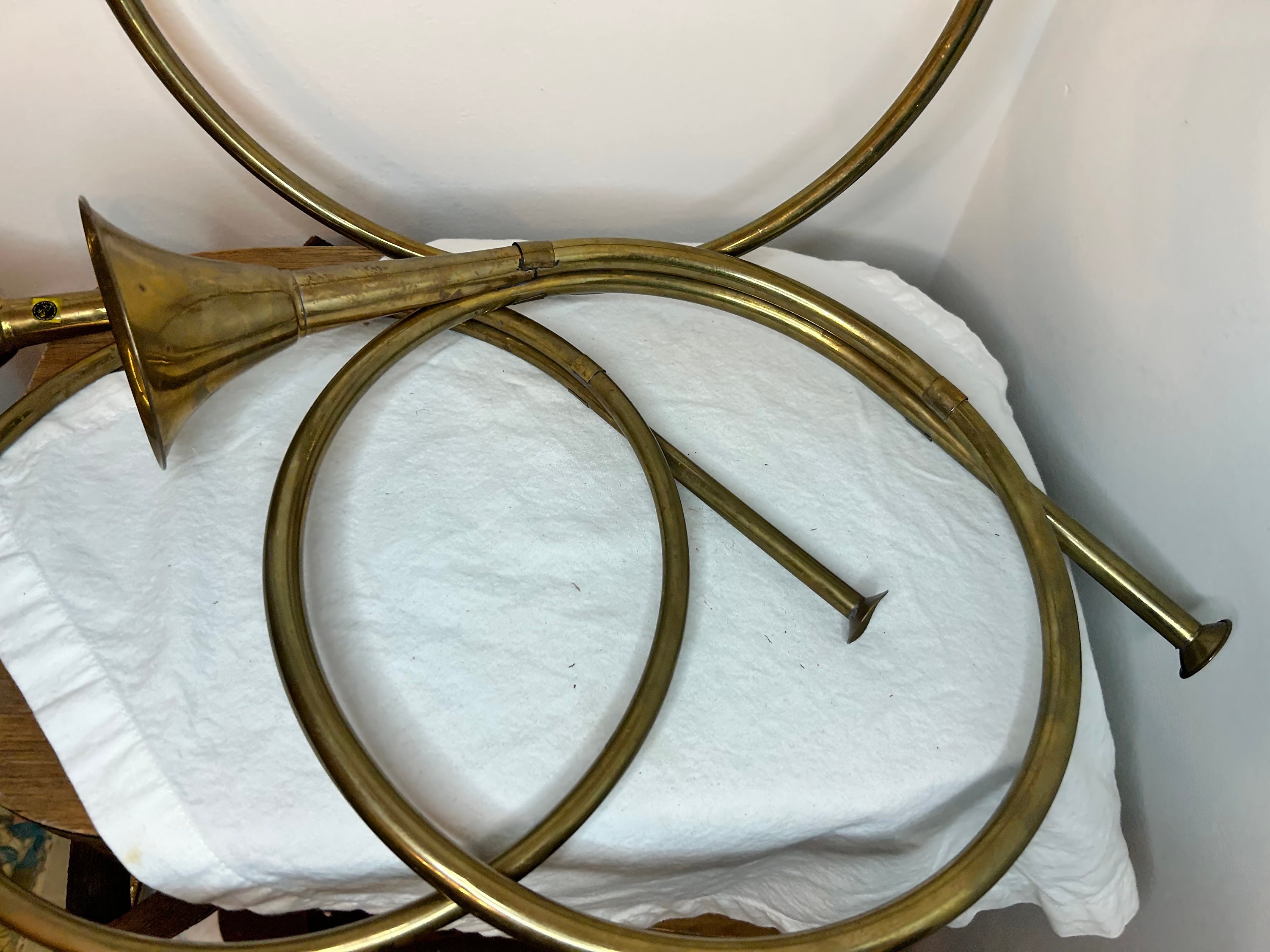 Vintage Brass Horns French Brass Horns Christmas Horns Wall Decor Set ...