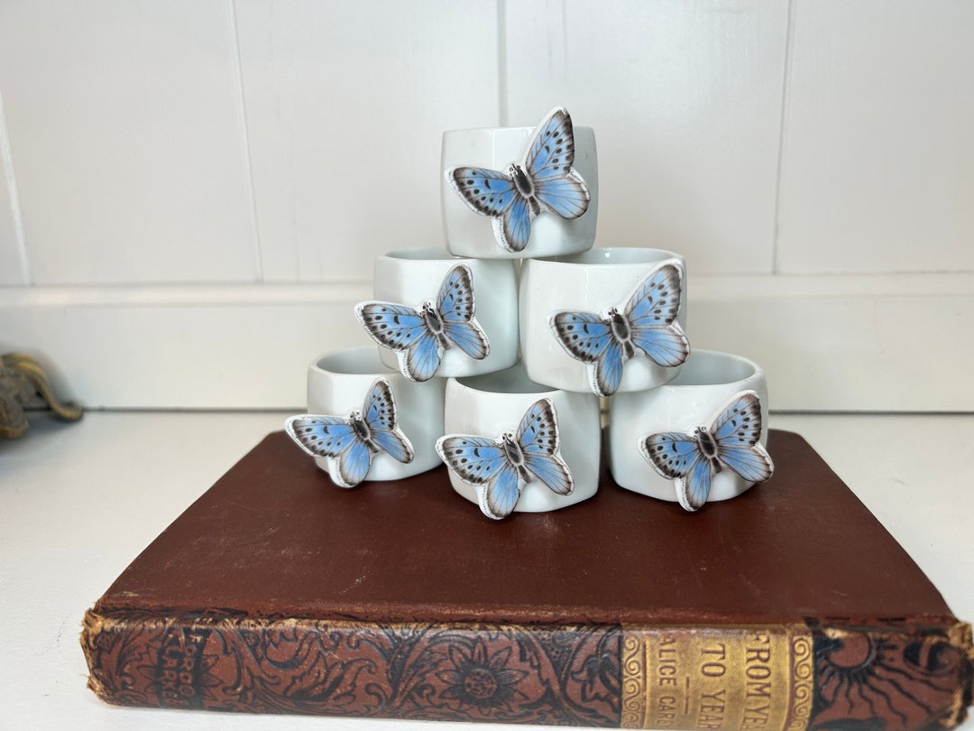 Blue Butterfly Napkin Rings Napkin Rings Set of 6 Home Decor Decor ...