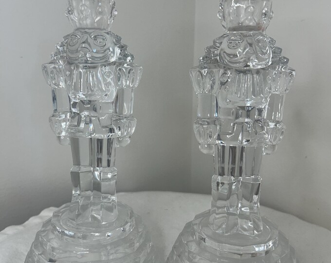 Vintage Nutcracker Crystal Candlesticks Holders, Holiday Decor ...