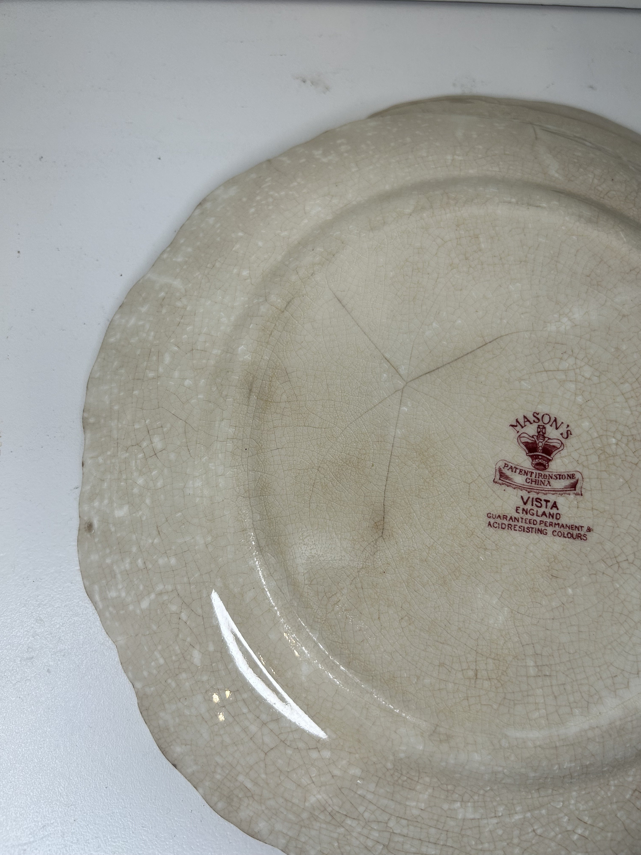 Vintage Pink Transferware Dinner Plates Set of 2 Masons Patent ...