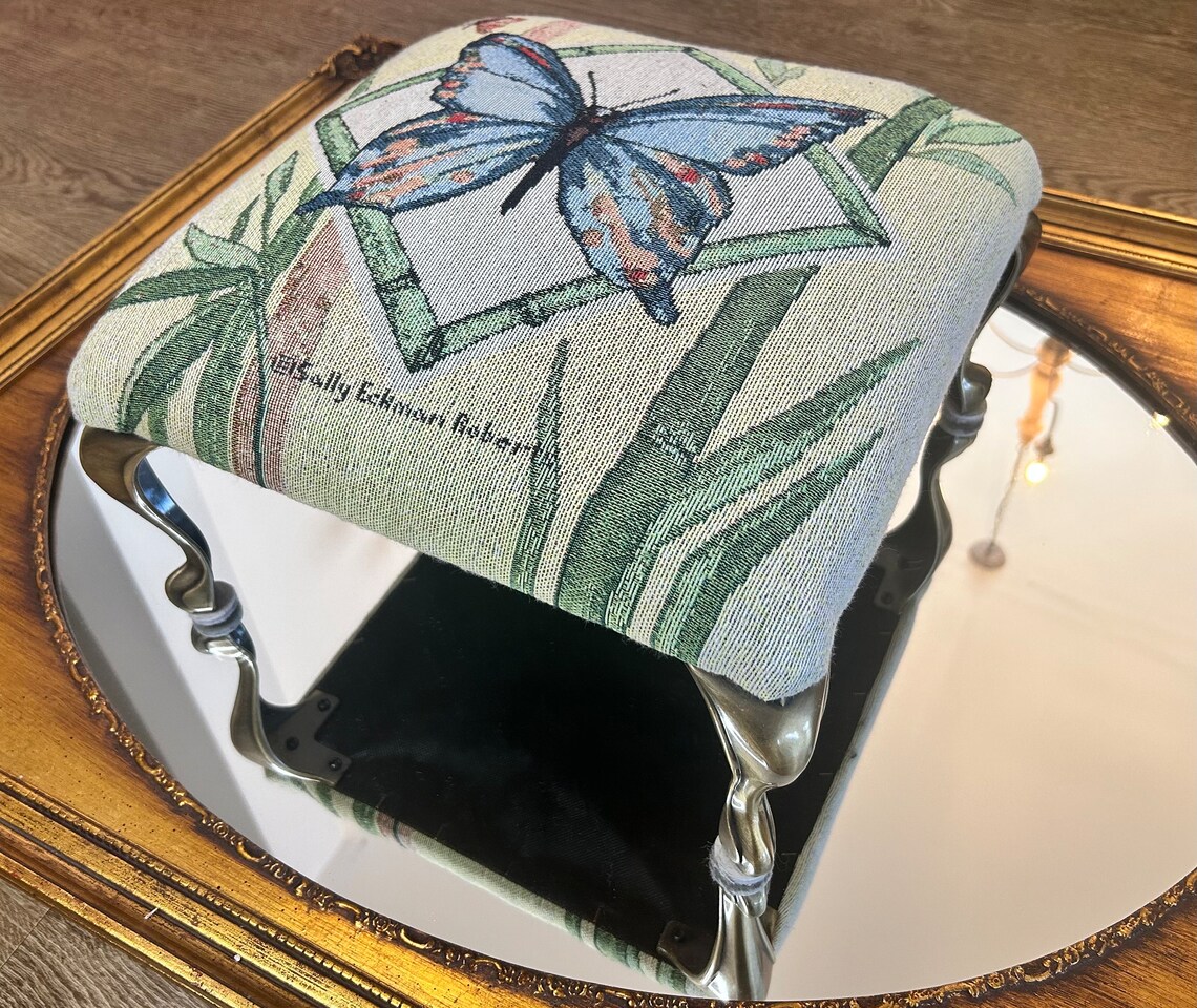 Vintage Sally Eckman Roberts Butterfly Stool Foot Stool Vintage Foot ...
