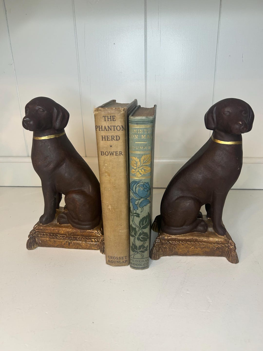 Vintage Regal Dog Bookends Set Labrador Retreiver Setter MCM Art Deco ...