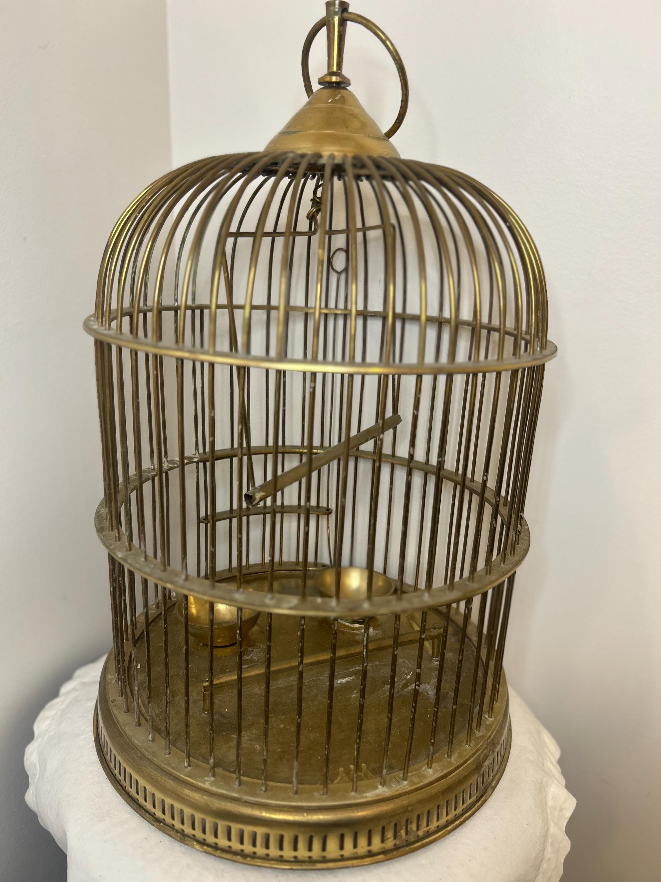 Vintage Decorative Brass Bird Cage | Age, Wear, Patina Gold Cage Plant ...