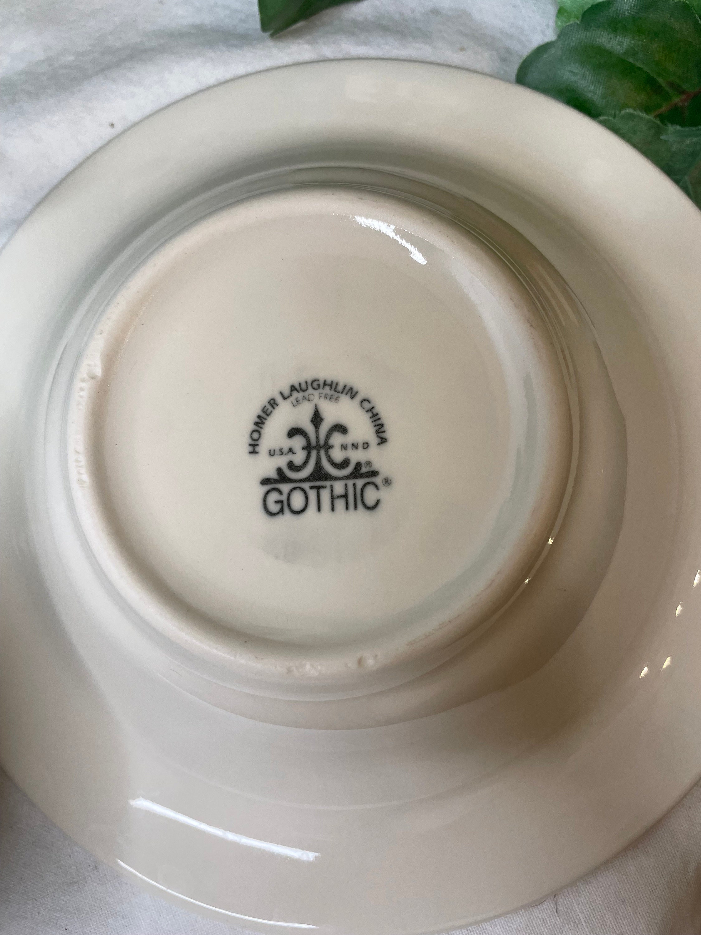 Set of 3 Vintage Homer Laughlin Gothic Flat Rim Fruit Dessert Ice Cream ...