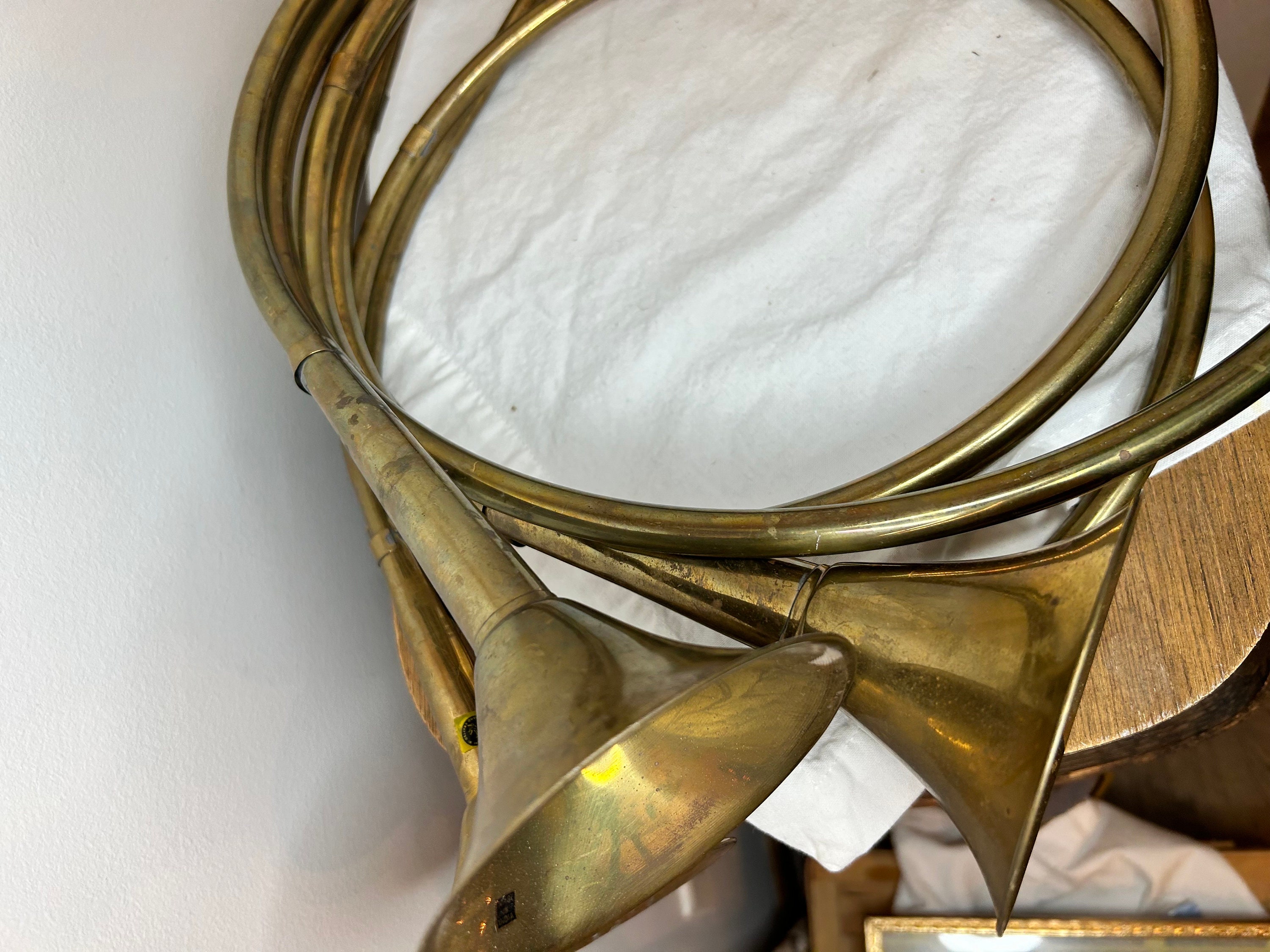 Vintage Brass Horns French Brass Horns Christmas Horns Wall Decor Set ...