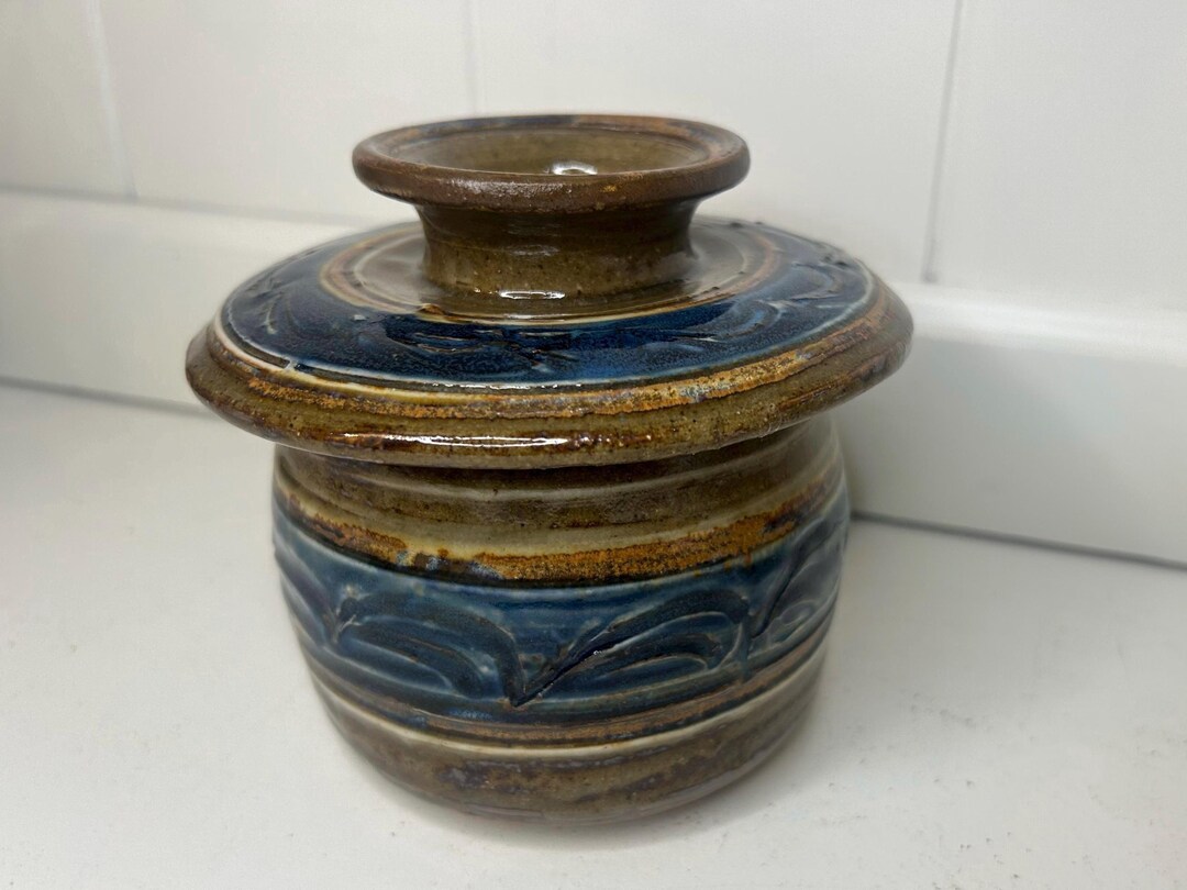 Stoneware Pottery Butter Bell Signed Pottery Stoneware Pottery Butter ...