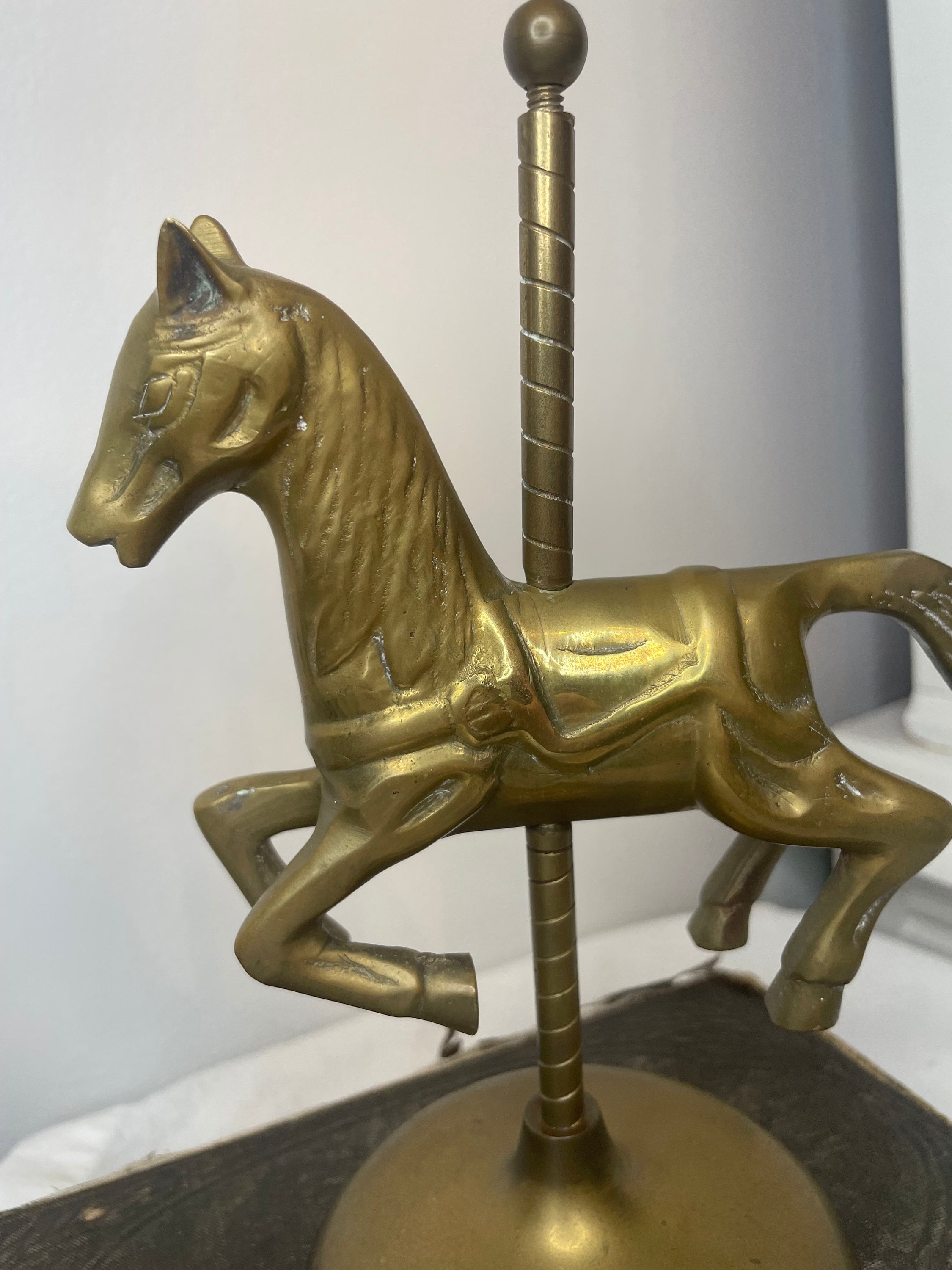 Vintage Brass Carousel Horse Figurine MCM Decor - Etsy