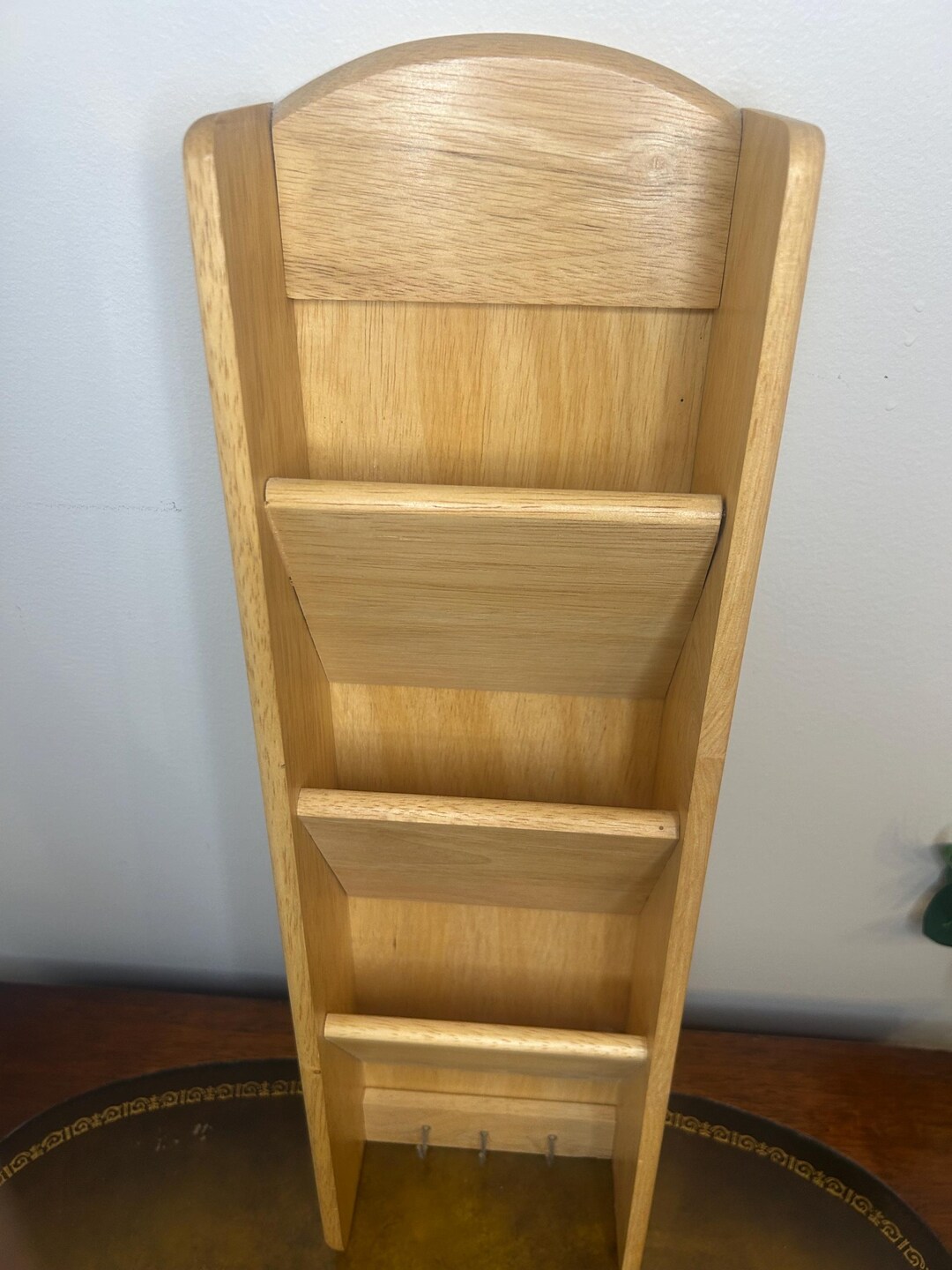 Vintage Wood Letter Holder Mail Holder Mail Organizer Letters Bills ...