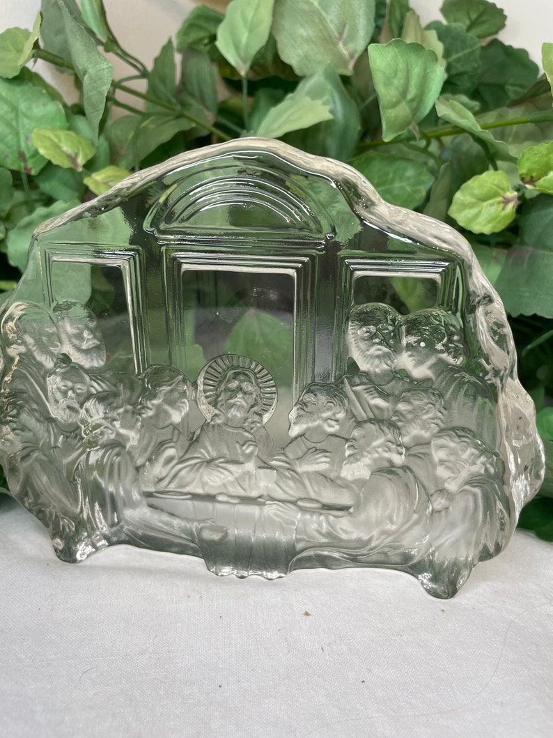 Vintage Clear Glass Last Supper Sculpture the Last Supper - Etsy