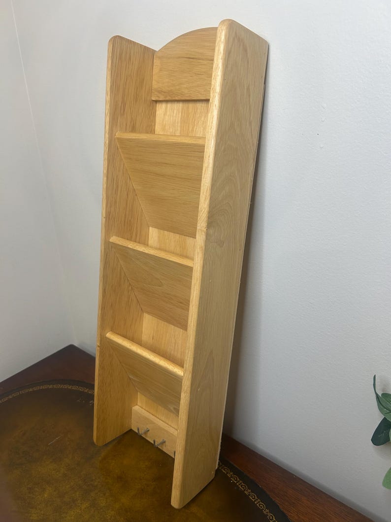 Vintage Wood Letter Holder Mail Holder Mail Organizer Letters Bills ...
