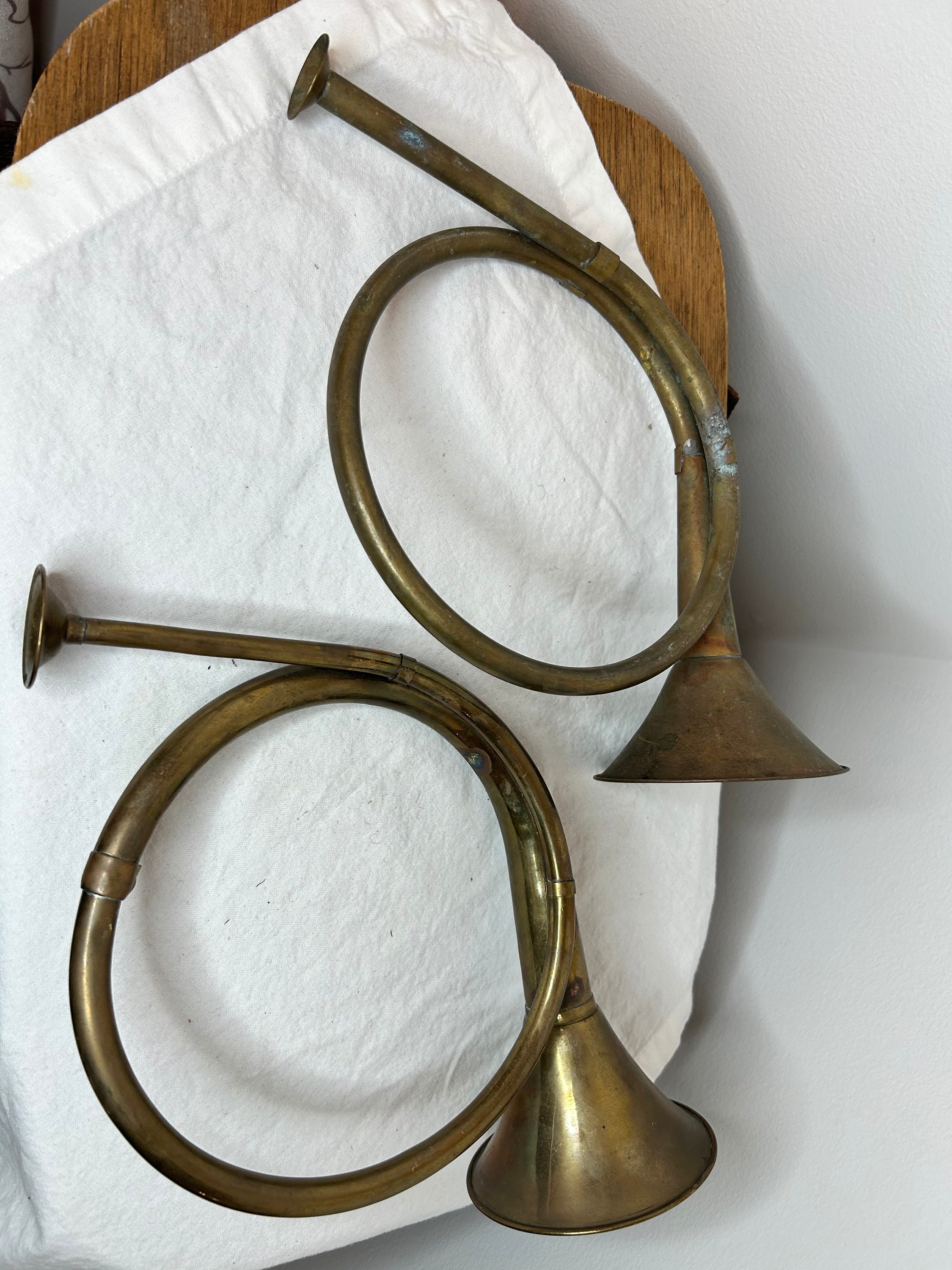 Vintage Brass Horns French Brass Horns Christmas Horns Wall - Etsy