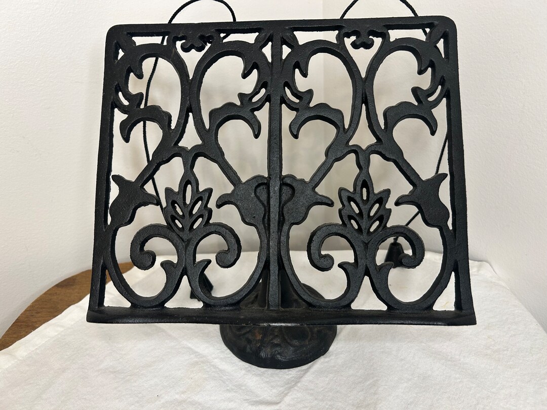Vintage Cast Iron Book Stand Cookbook Stand Reading Table Picture ...