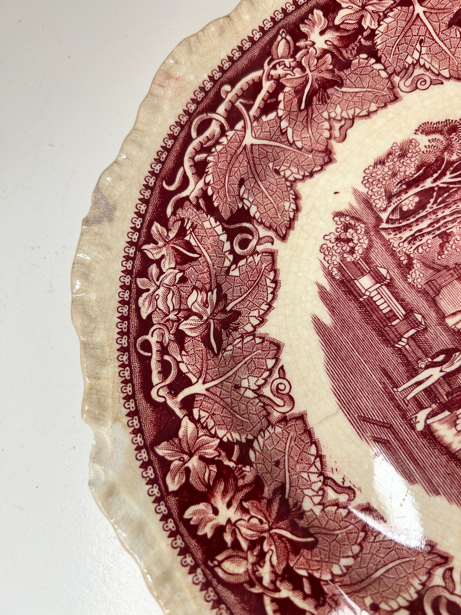 Vintage Pink Transferware Dinner Plates Set of 2 Masons Patent ...