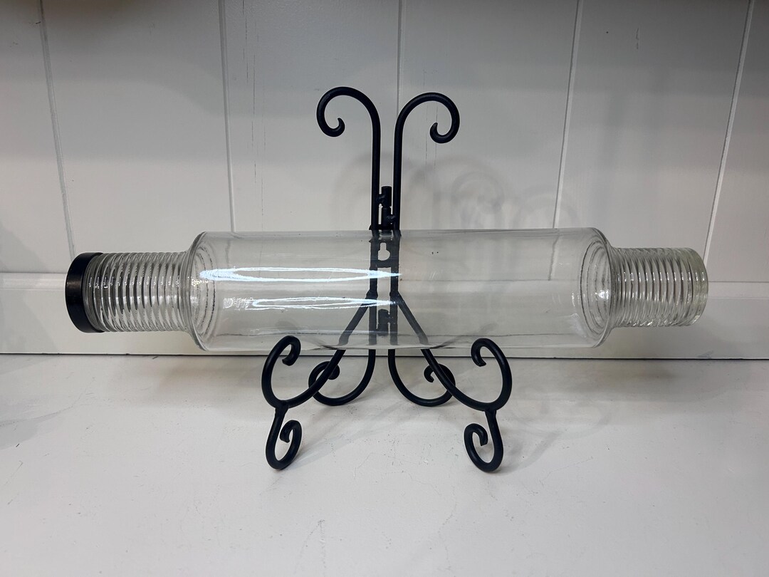Vintage Clear Glass Rolling Pin Glass Rolling Pin Farmhouse Kitchen ...