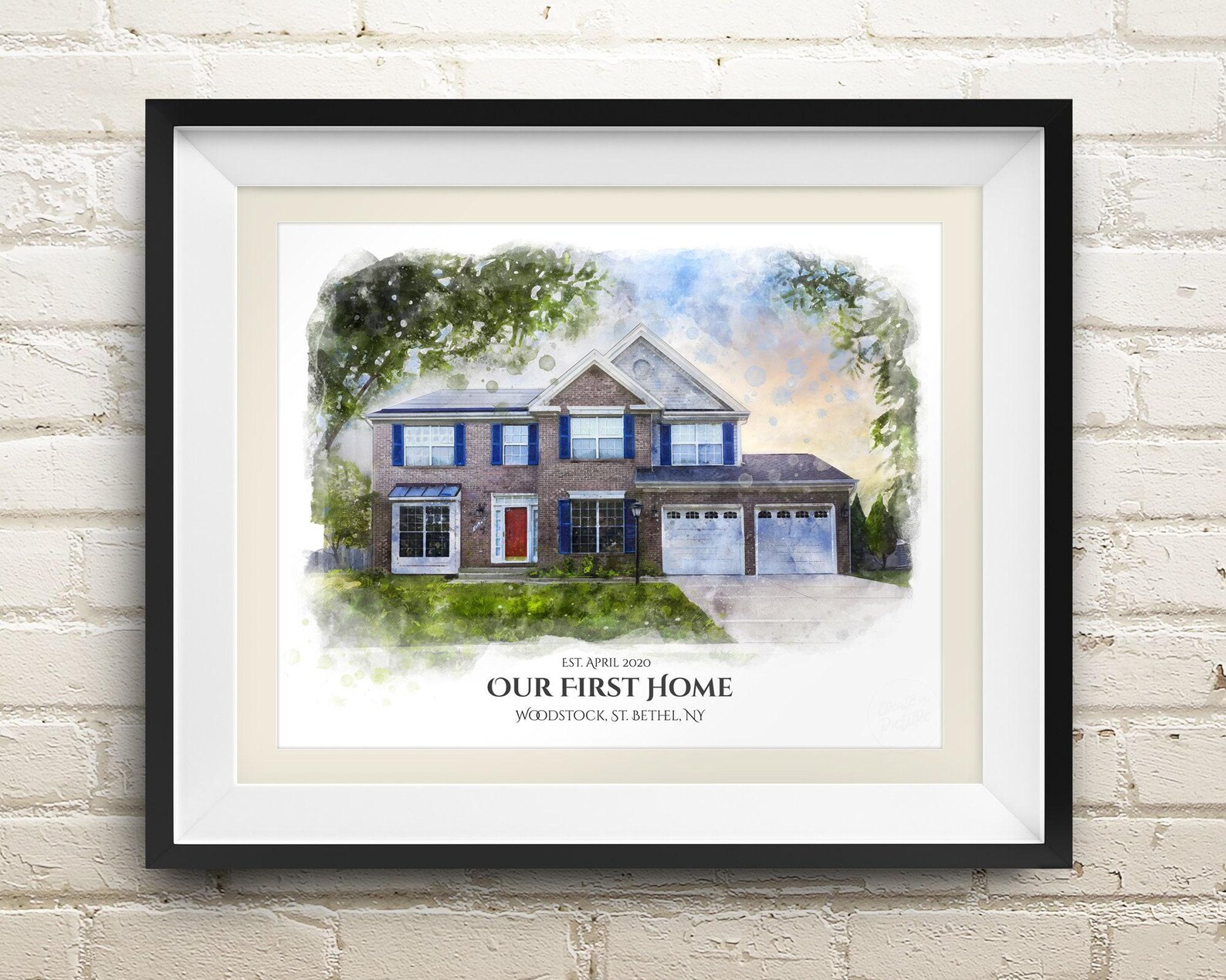 Family House Artwork, Custom House Watercolor Portrait, New Home Gift ...
