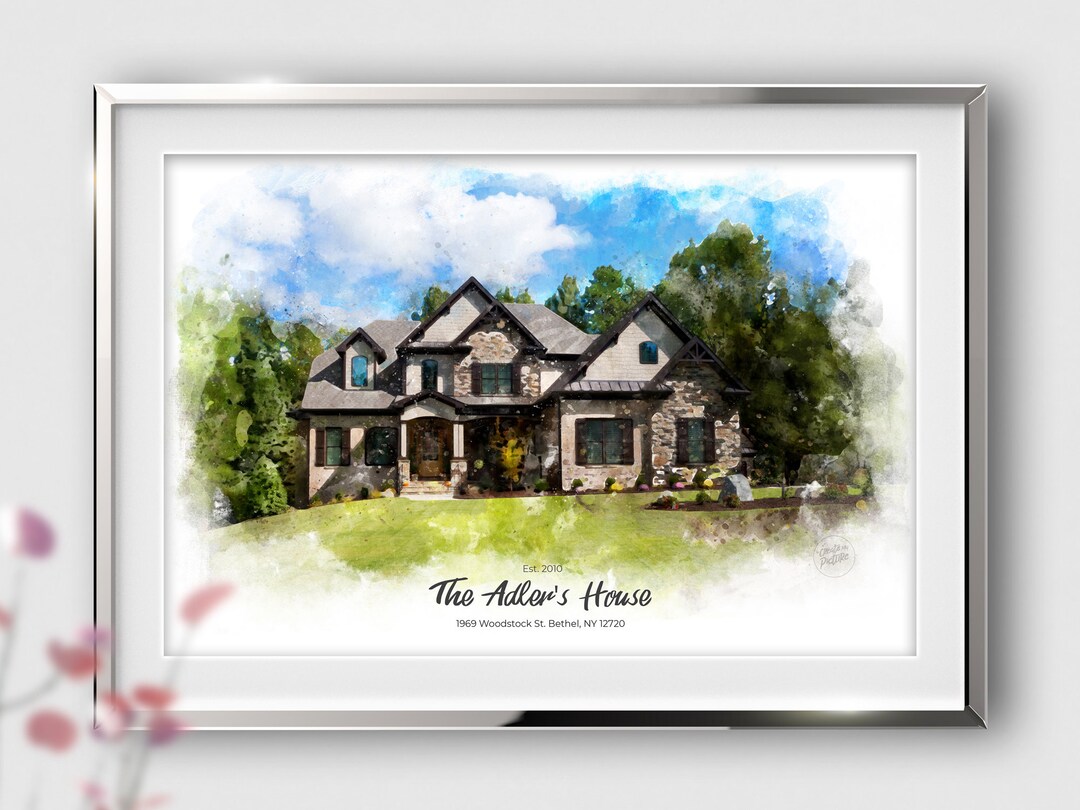 Custom Home Portrait, Family House Artwork, Custom House Watercolor ...