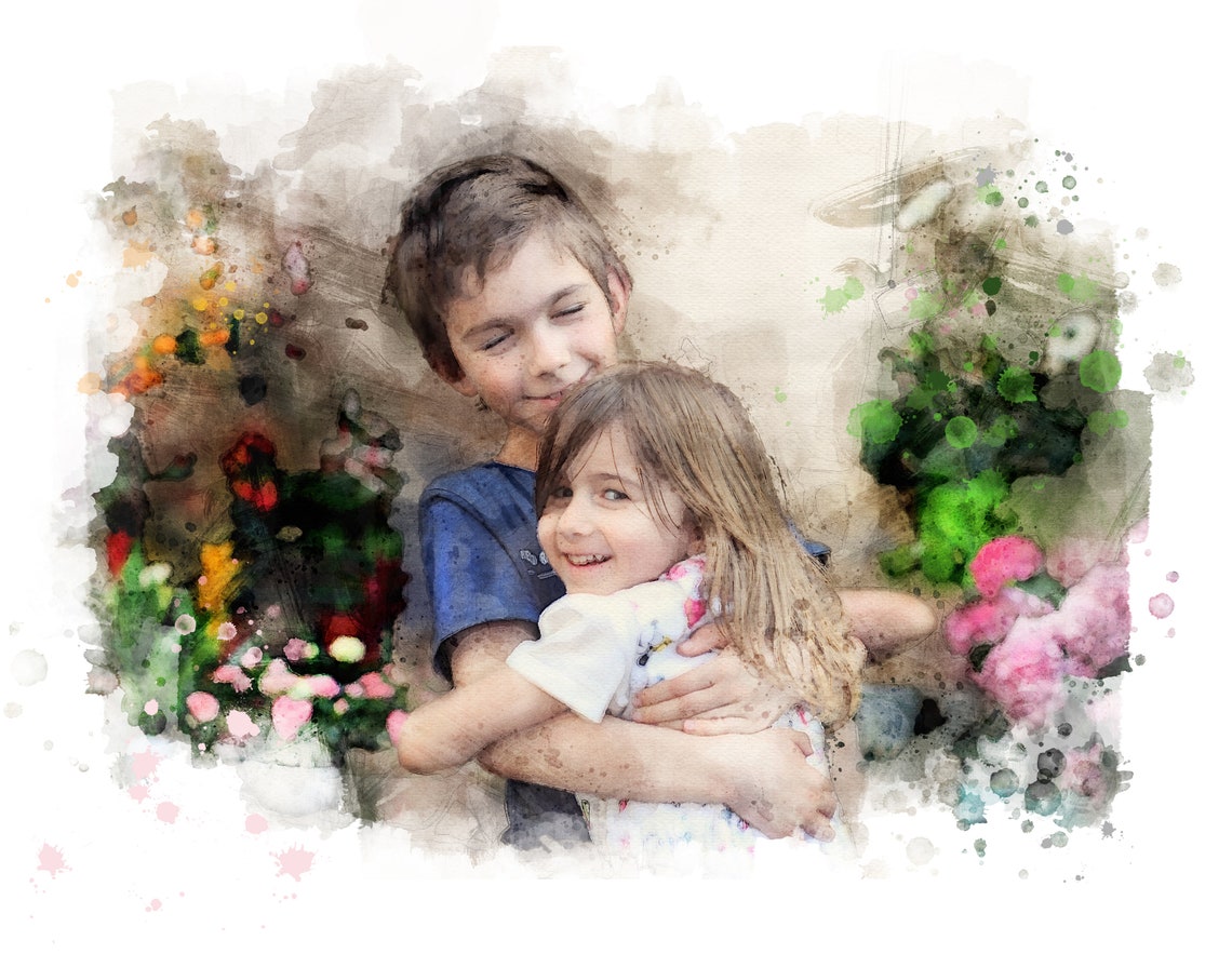 Custom Portrait Best Friends Portrait Girly Gift Idea for - Etsy