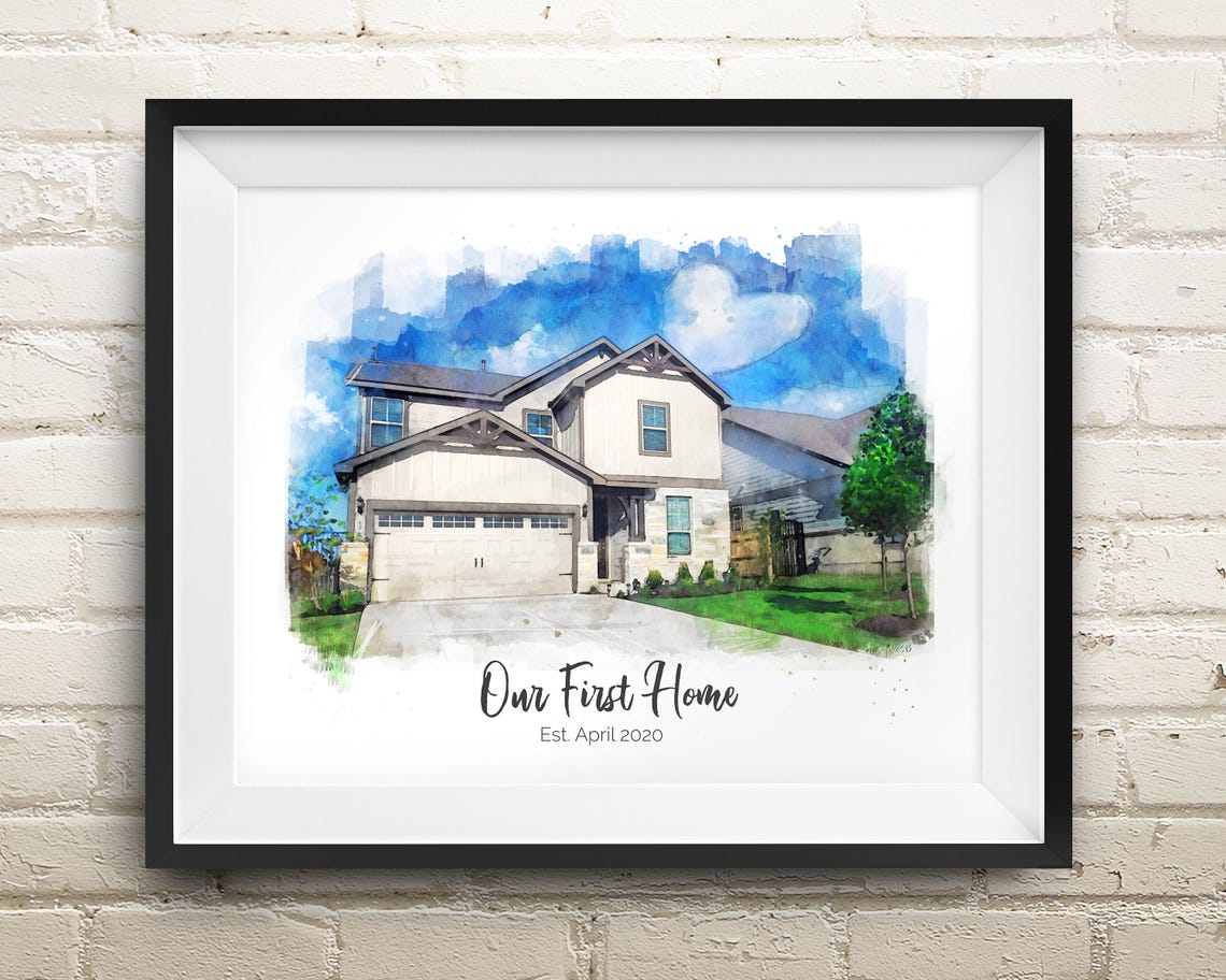 House Portrait, Drawing From Photo, Watercolor Portrait, New Home ...