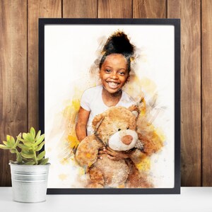 Custom Portrait From Photo, Kids Portrait, Digital Art, Watercolor ...